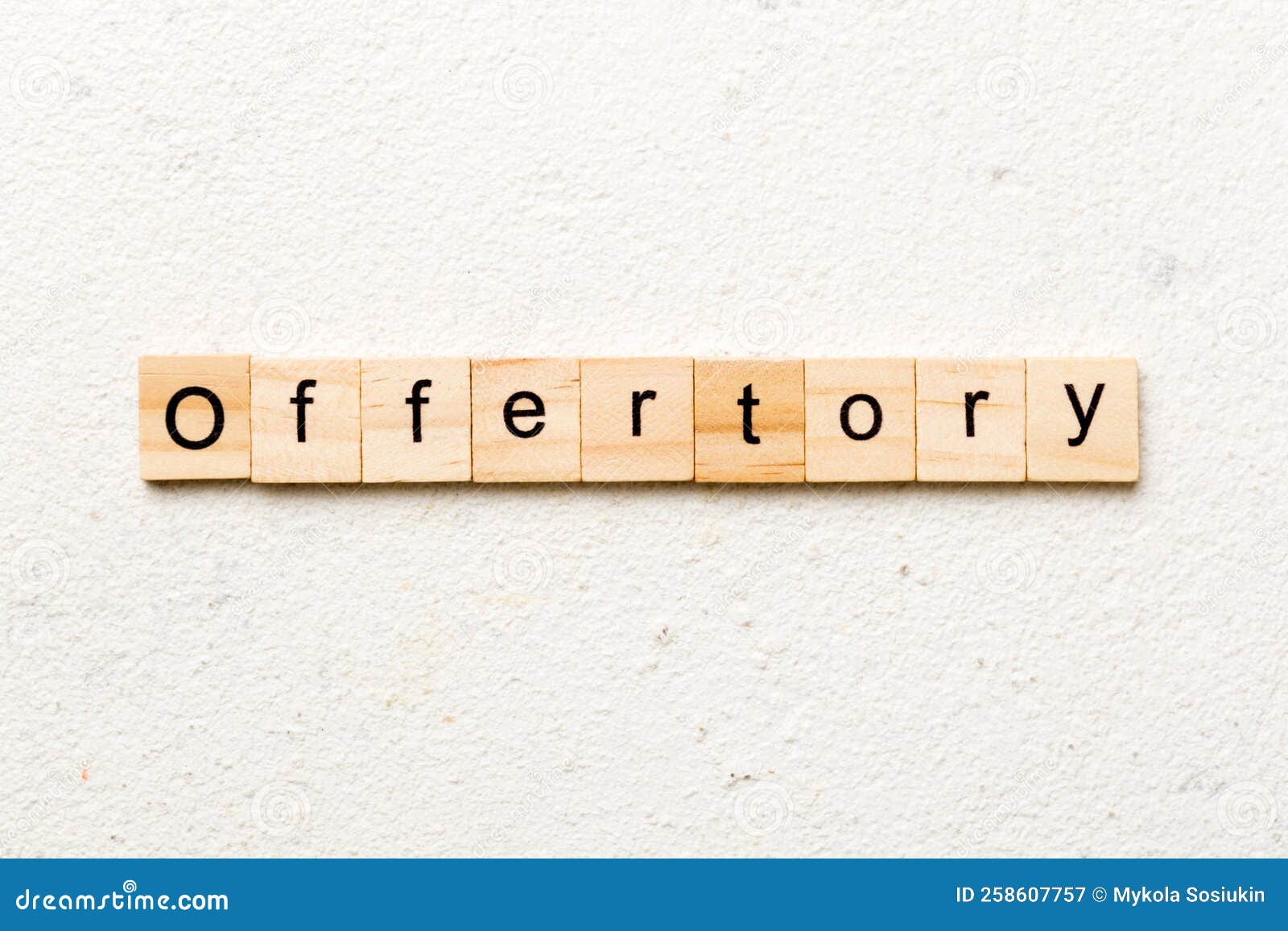 Offertory Word Written on Wood Block. Offertory Text on Table, Concept ...