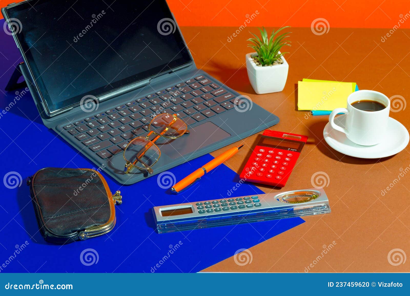 Items for Business on a Colored Bright Background Stock Photo - Image ...