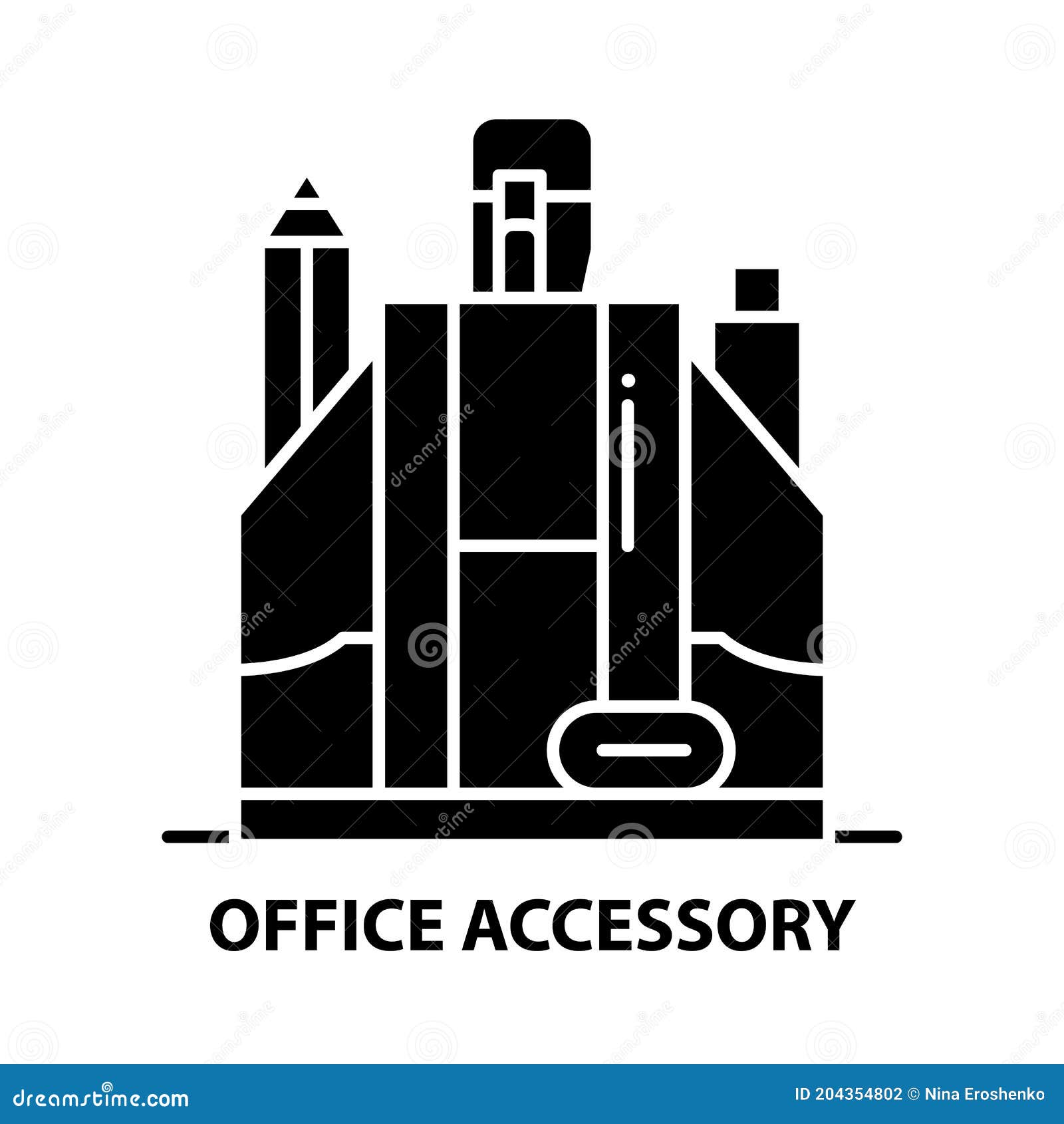 Office Accessory Icon, Black Vector Sign with Editable Strokes, Concept ...