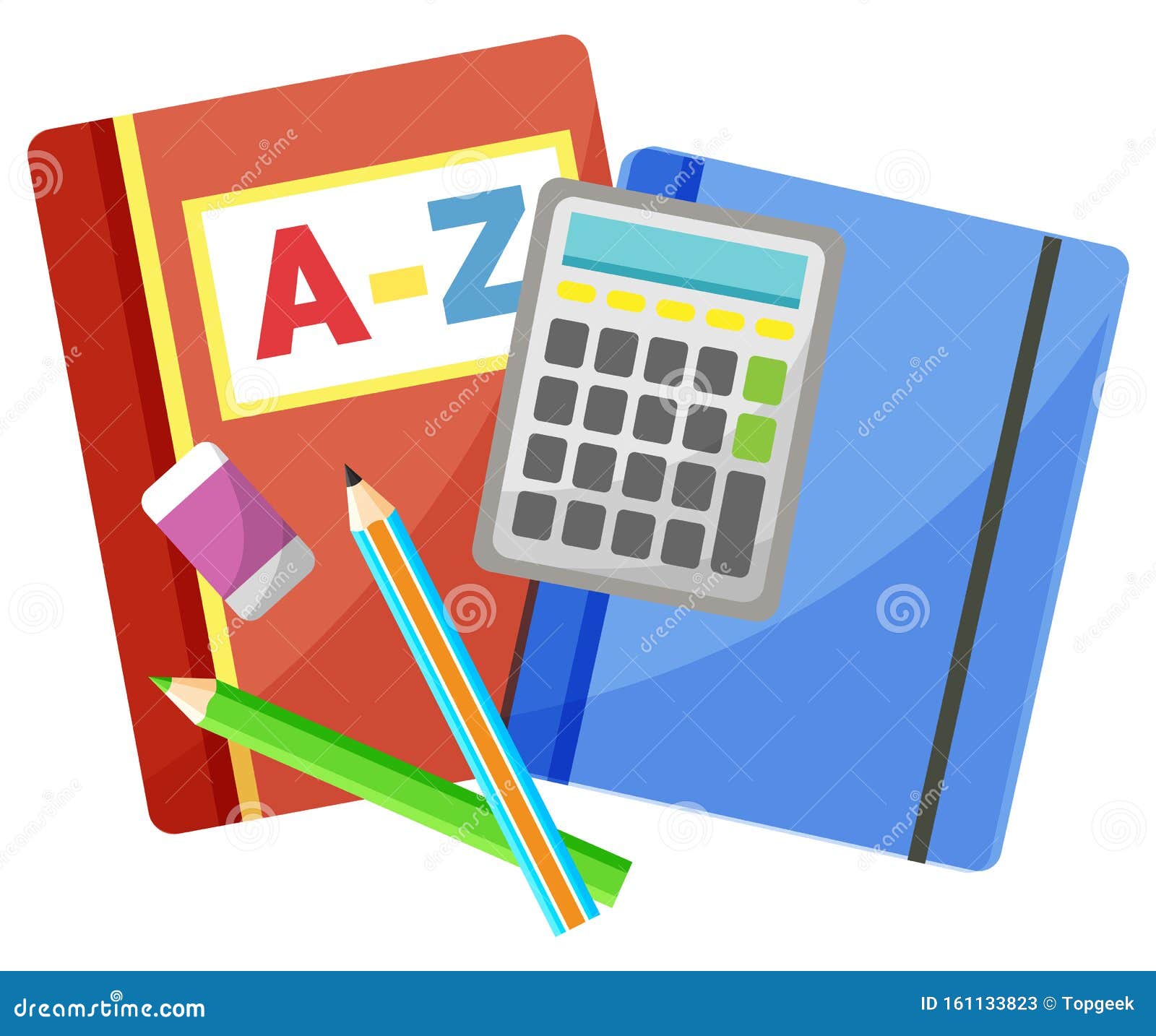 Office Accessory, Notebook and Calculator Vector Stock Vector ...