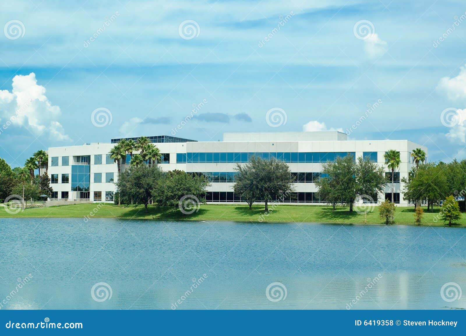 Office across the pond. stock photo. Image of grass, corporate - 6419358
