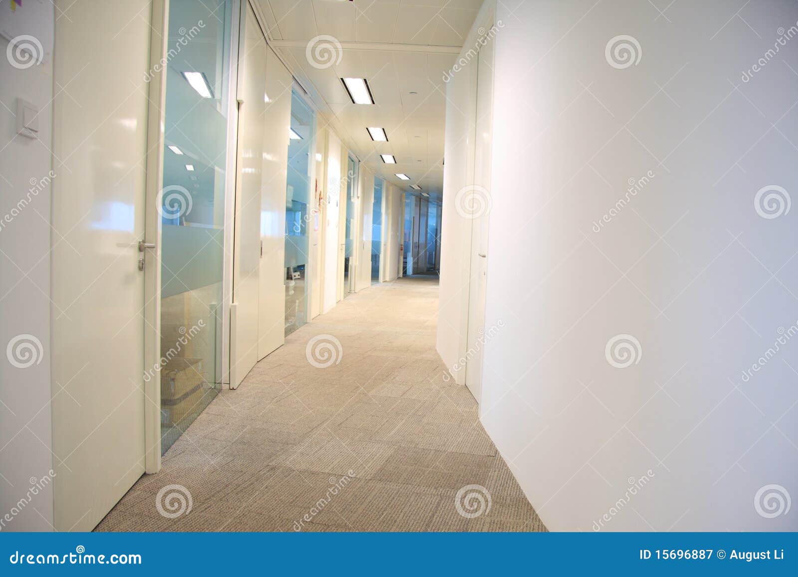 Office aisle stock image. Image of aisle, desktop, business - 15696887