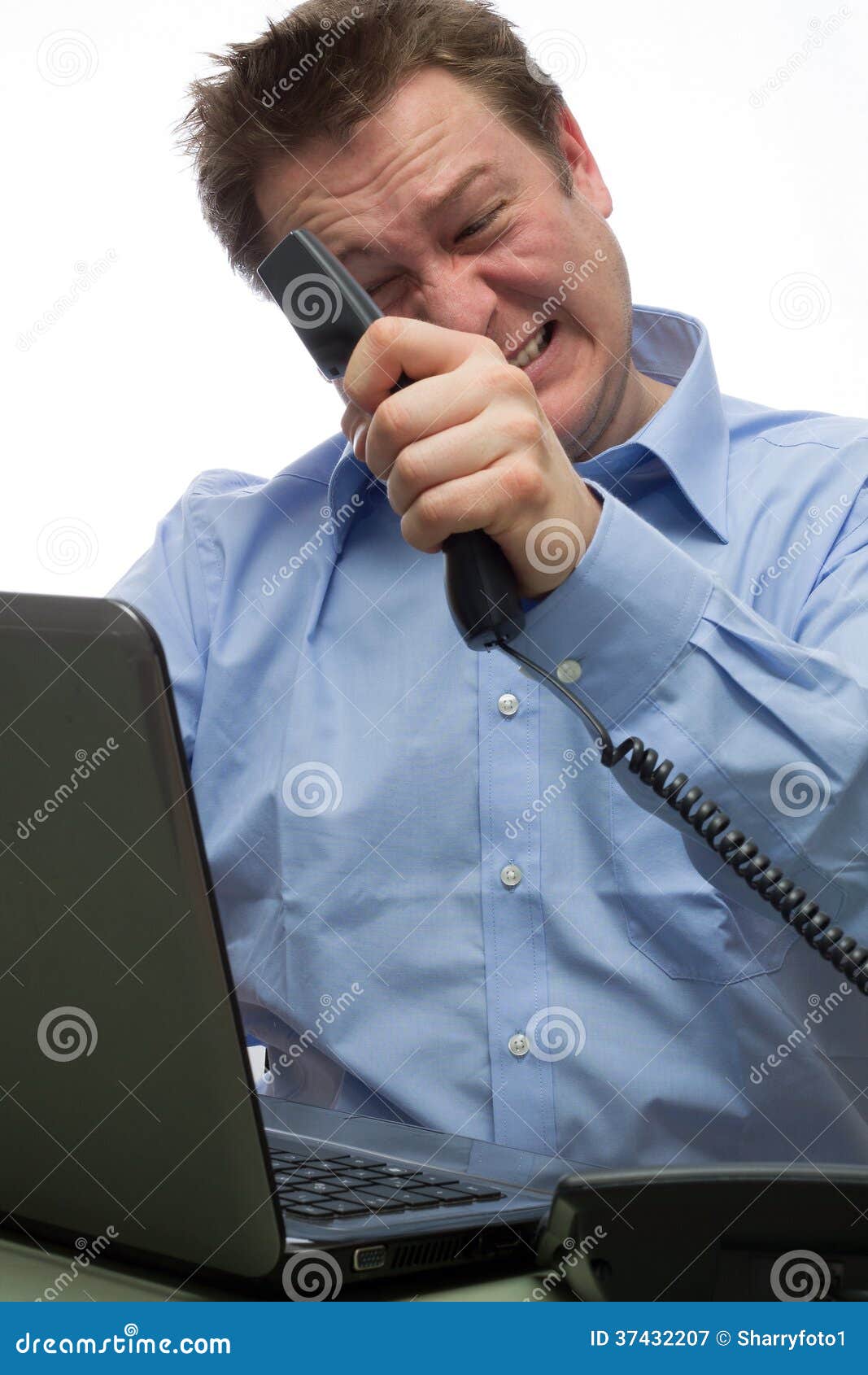 Office Angry Man stock image. Image of desk, talking - 37432207