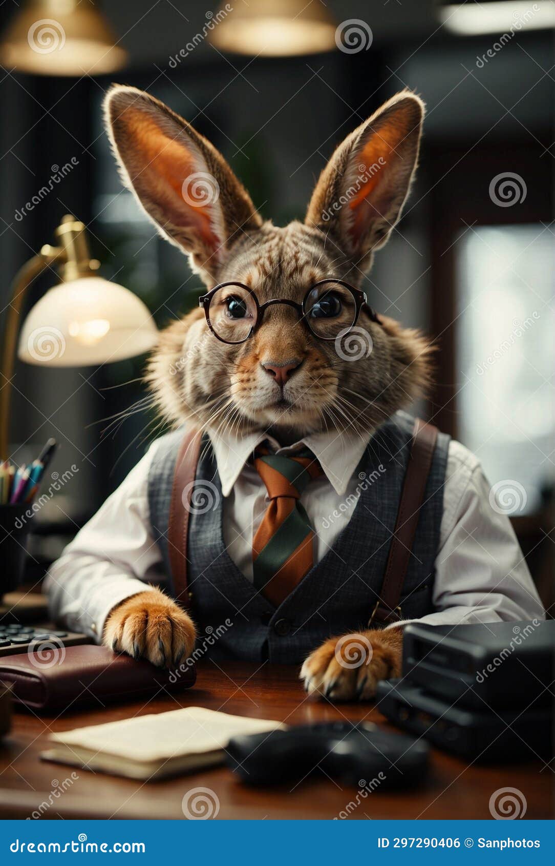 Whimsical Wildlife at Work Series - the Rabbit Stock Photo - Image of ...