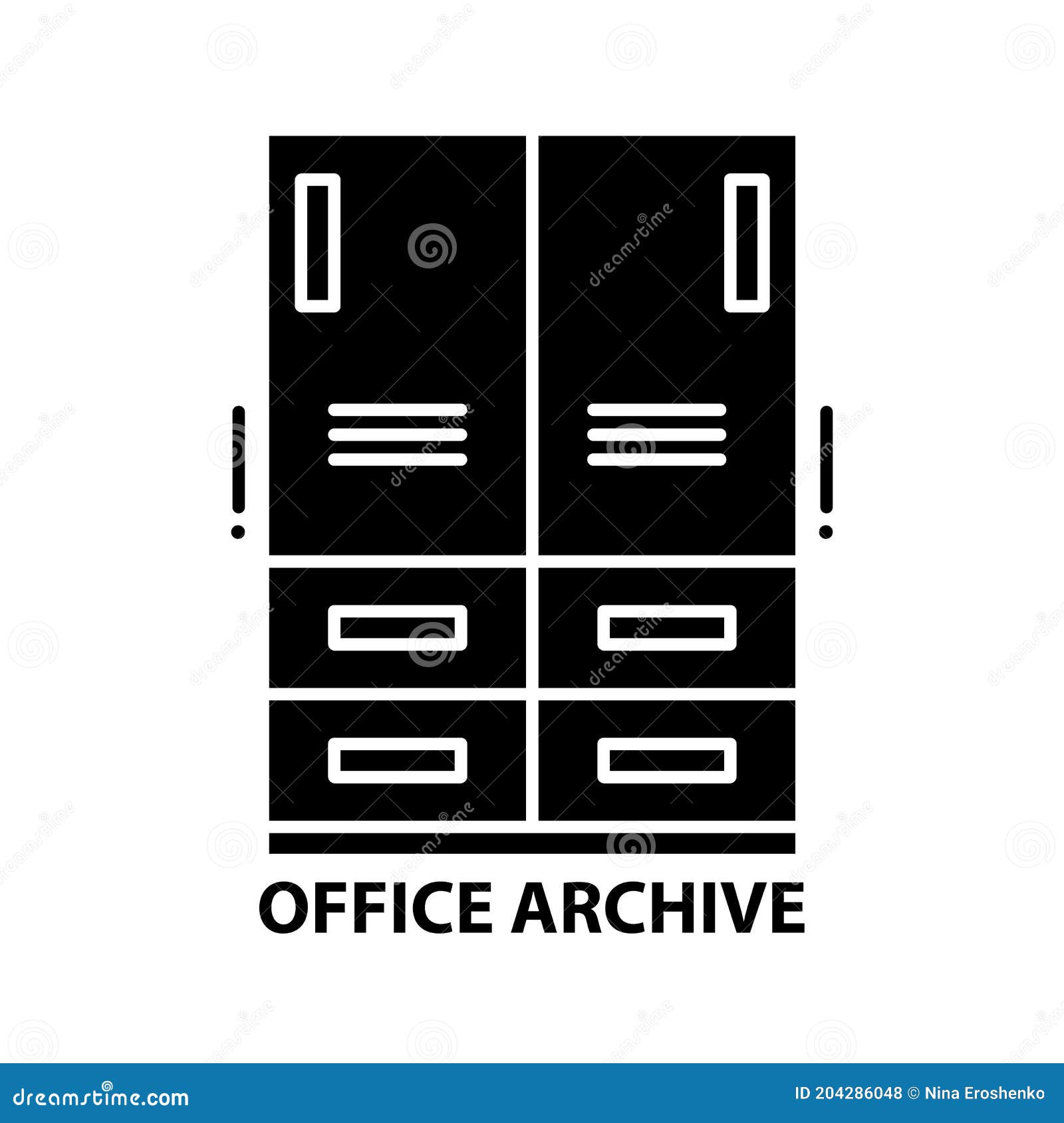 Office Archive Icon, Black Vector Sign with Editable Strokes, Concept ...