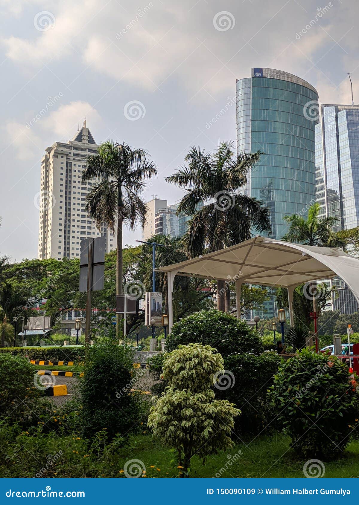 Office Area in Mega Kuningan Editorial Stock Image - Image of grass ...