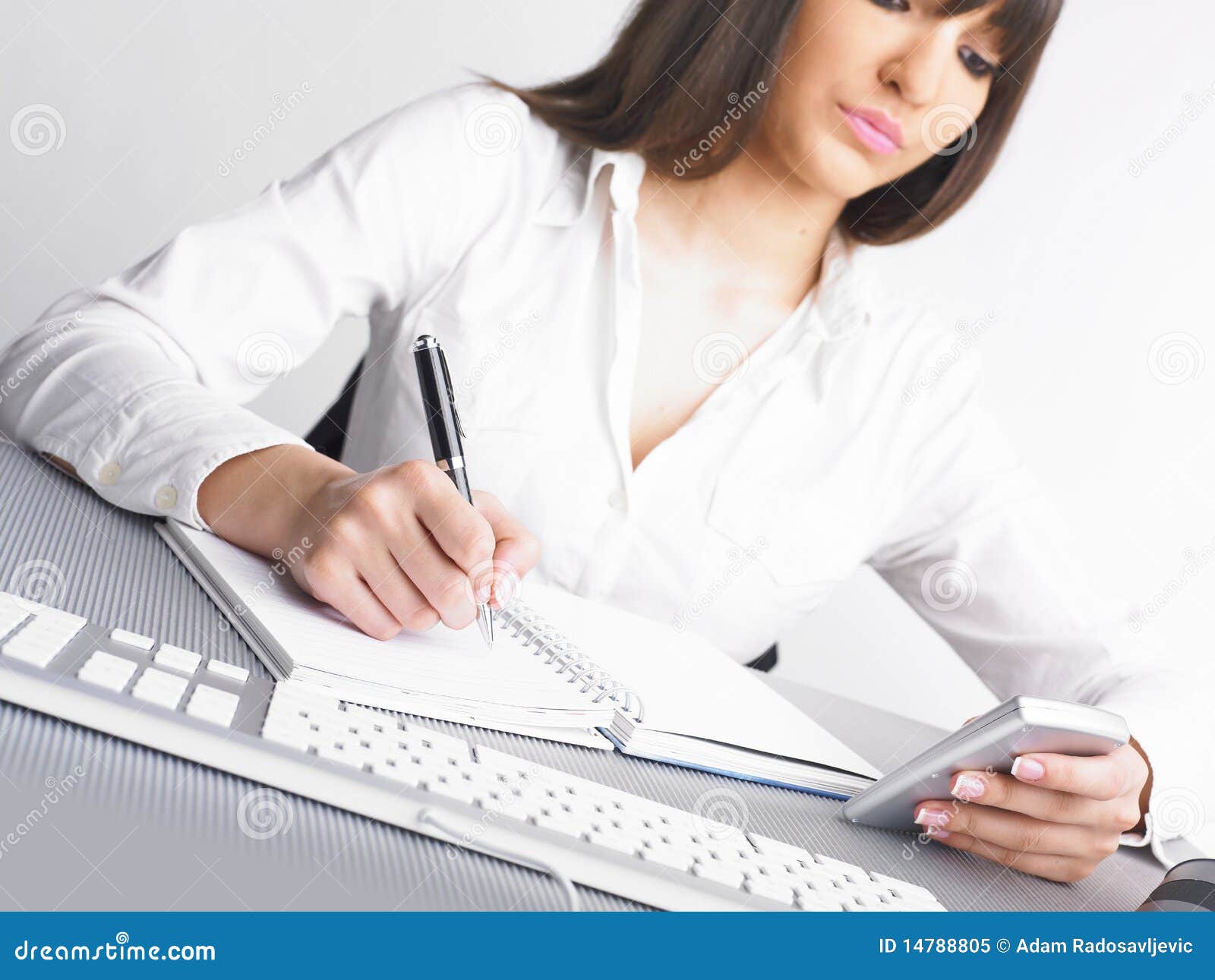 Office Assistance Writing Shedule Stock Image - Image of paper, book ...