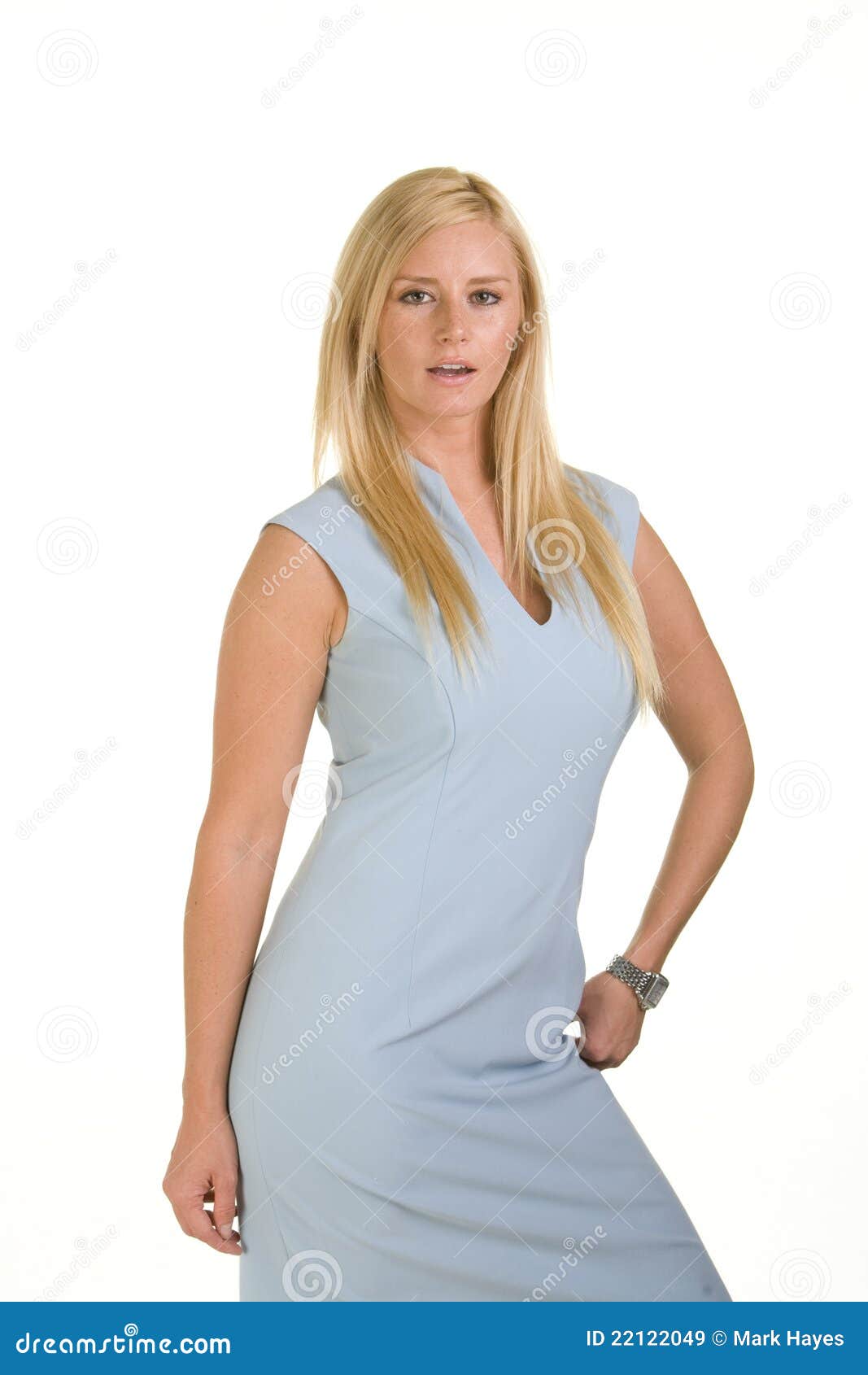 Office Assistant in Blue Dress Stock Image - Image of person, assistant ...