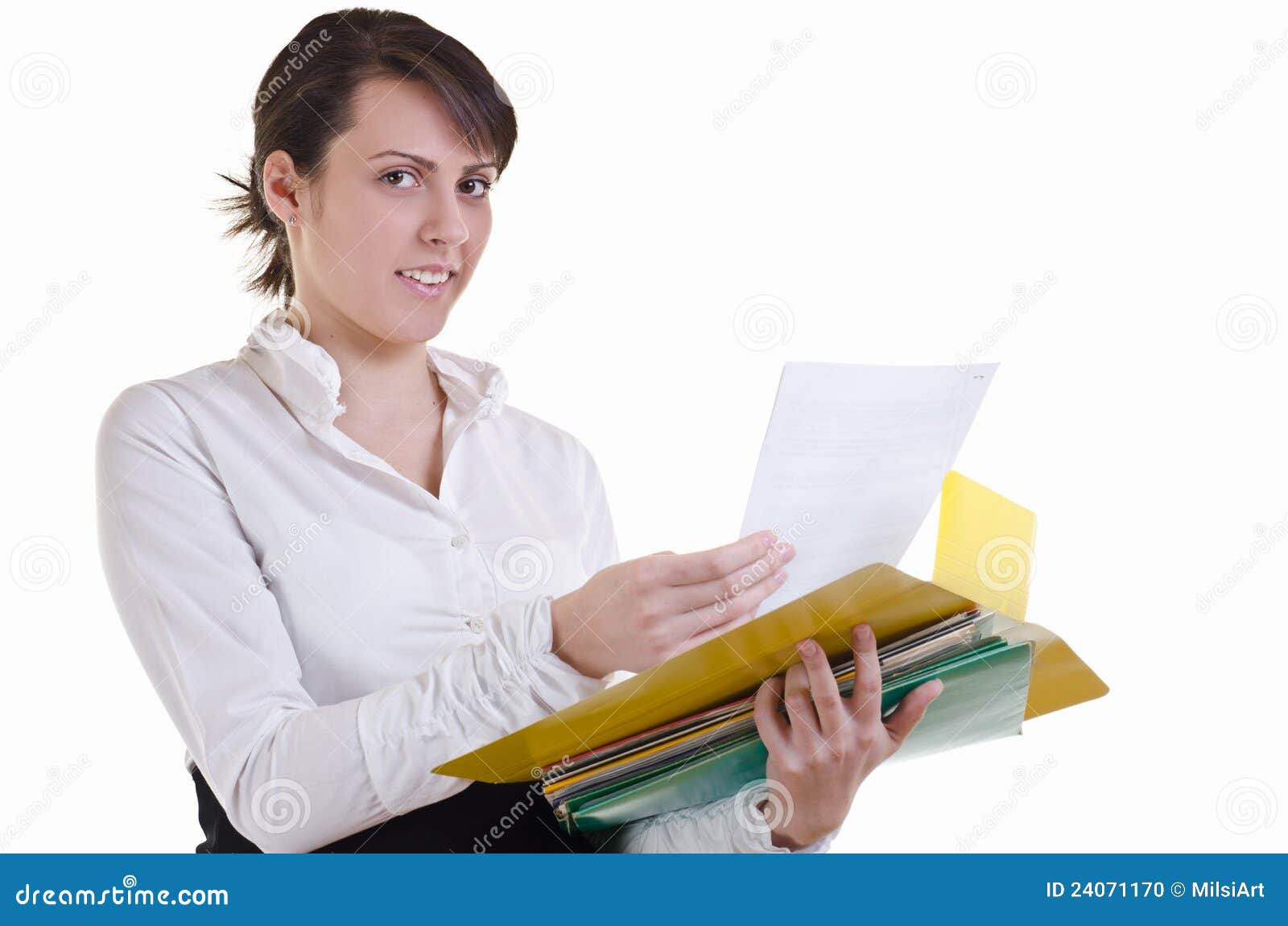 Office Assistant Holding Document Stock Photo - Image of business ...