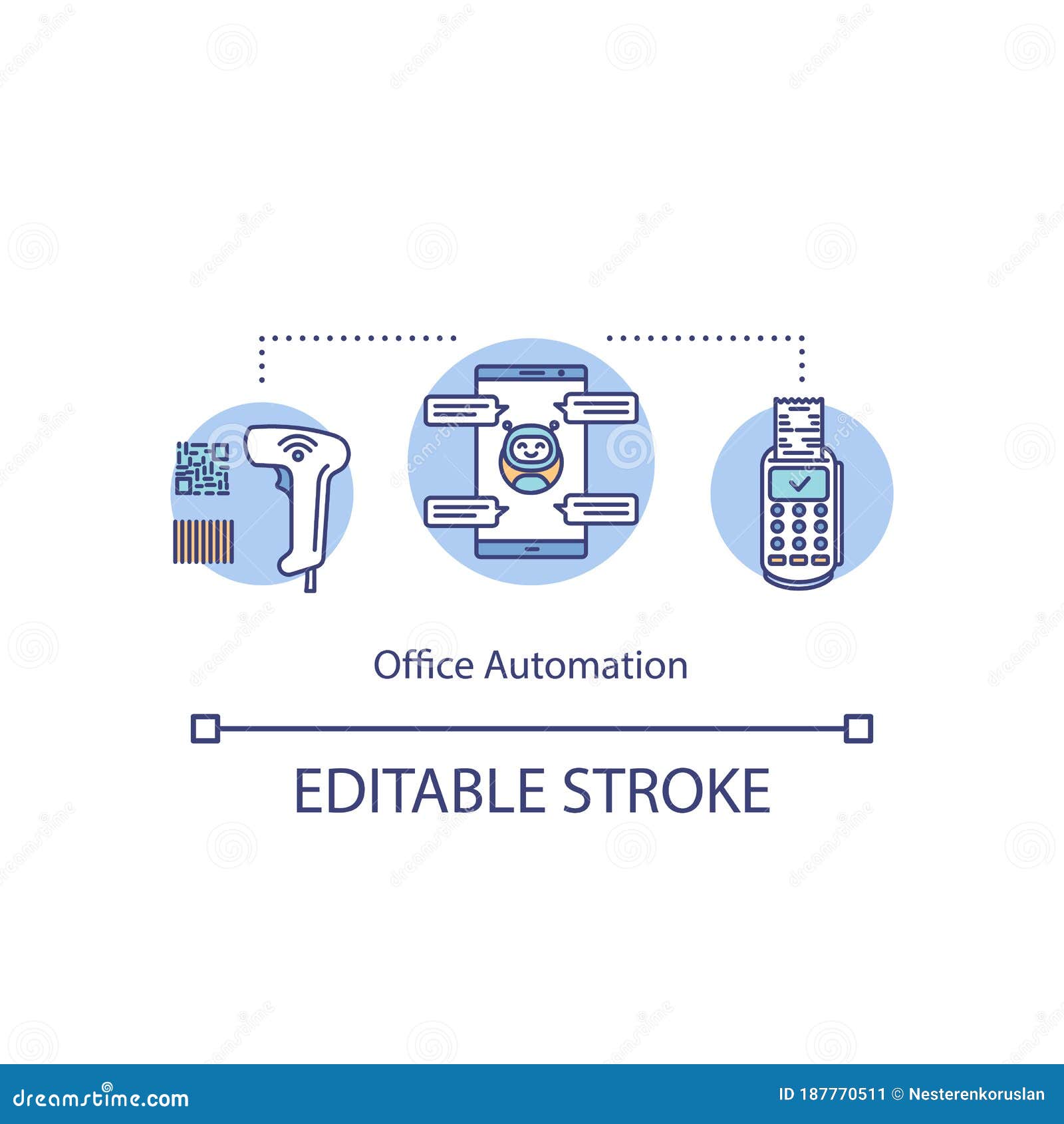 Office Automation Concept Icon Stock Vector - Illustration of drawing ...