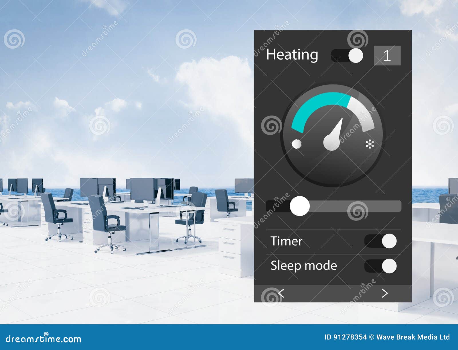 Office Automation System Heating App Interface Stock Illustration ...
