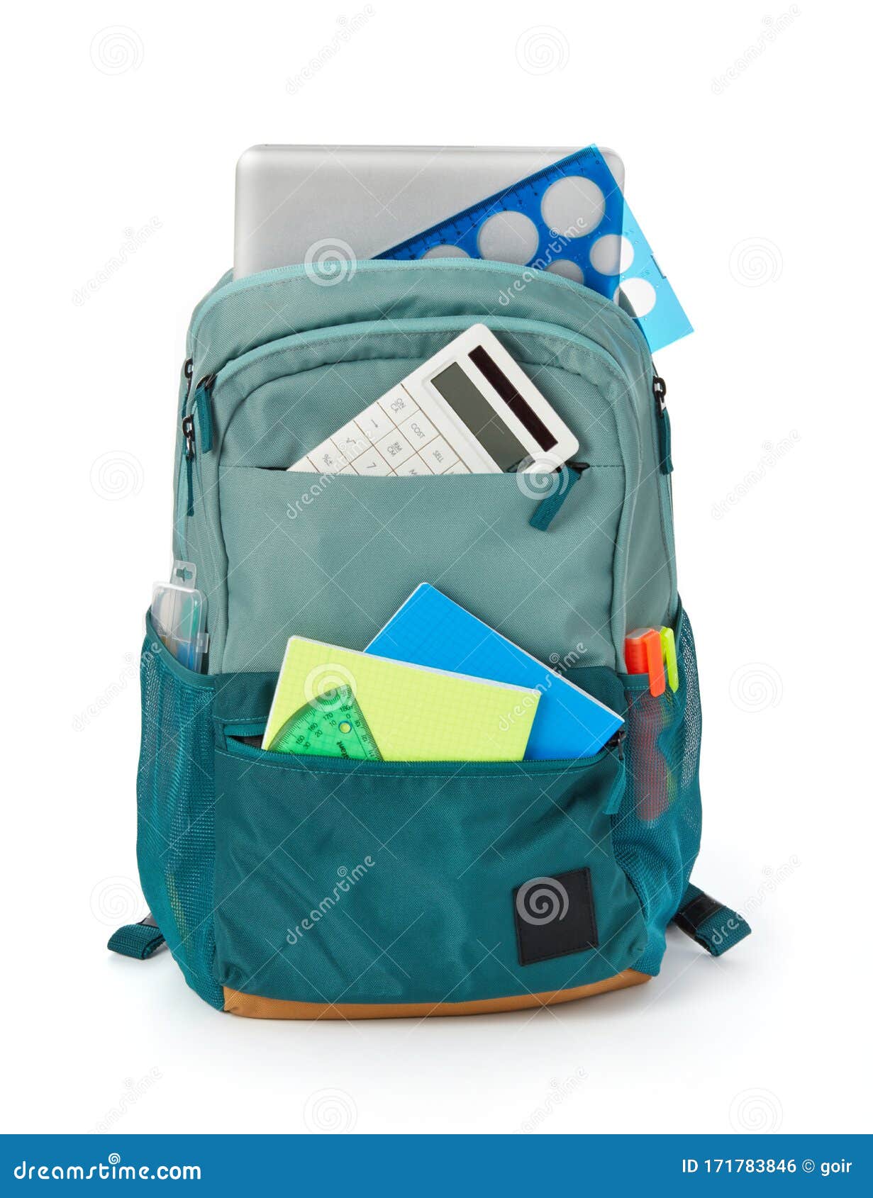 Office backpack on white stock photo. Image of accessory - 171783846
