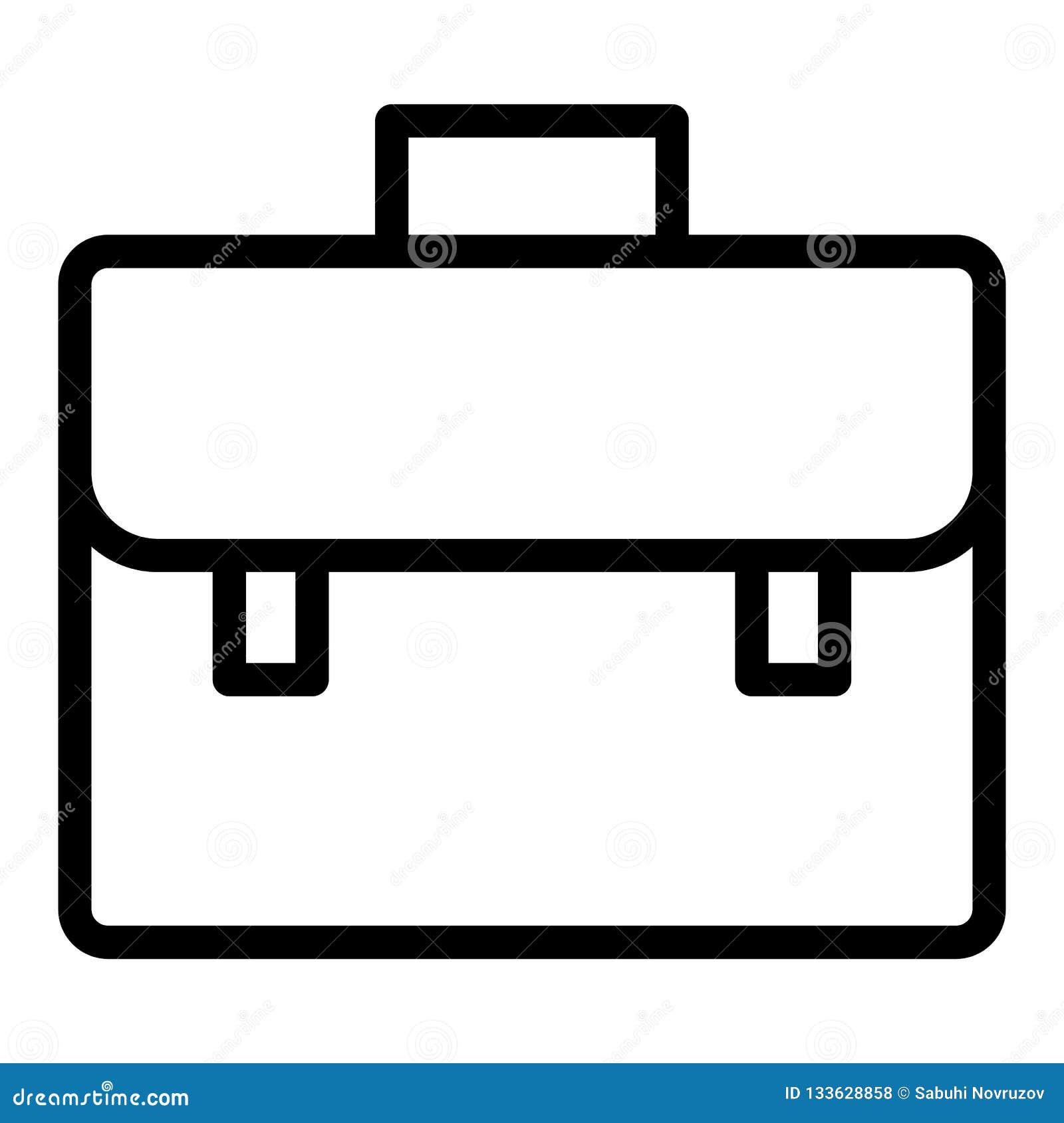 Office Bag Line Icon Briefcase Vector Illustration Isolated On White