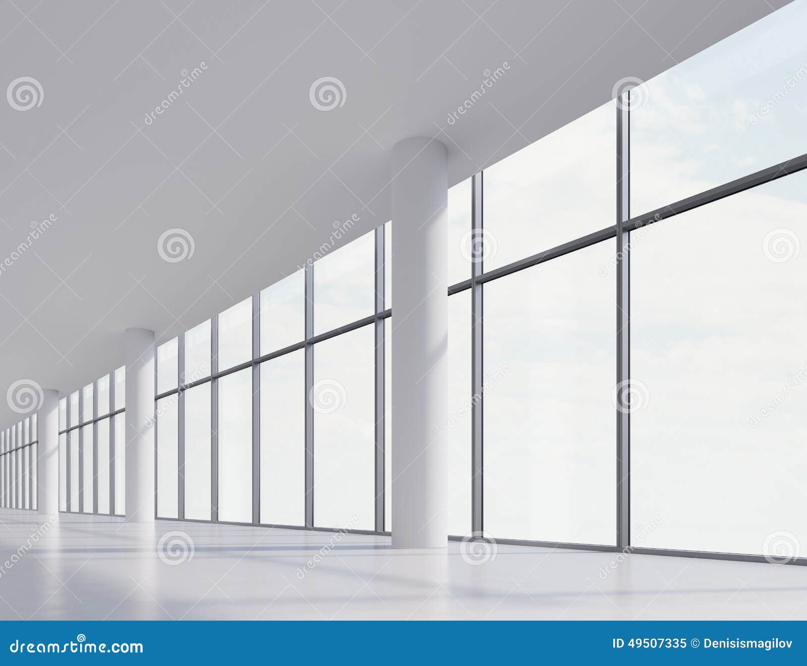 Office with big window stock illustration. Illustration of floor - 49507335