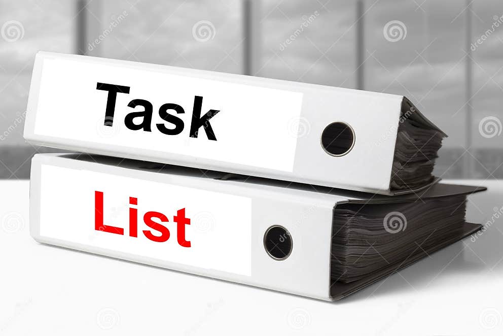 Office binders task list stock photo. Image of minor - 45424480