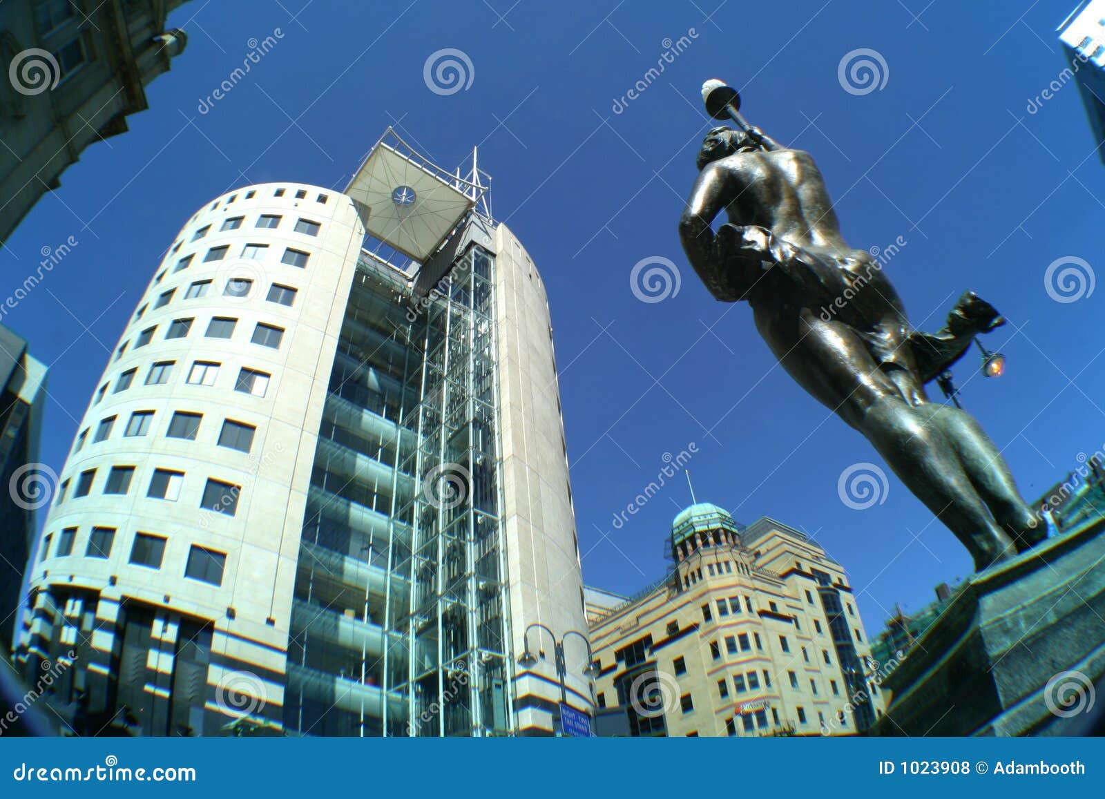 Office Block and Statue editorial stock photo. Image of north - 1023908