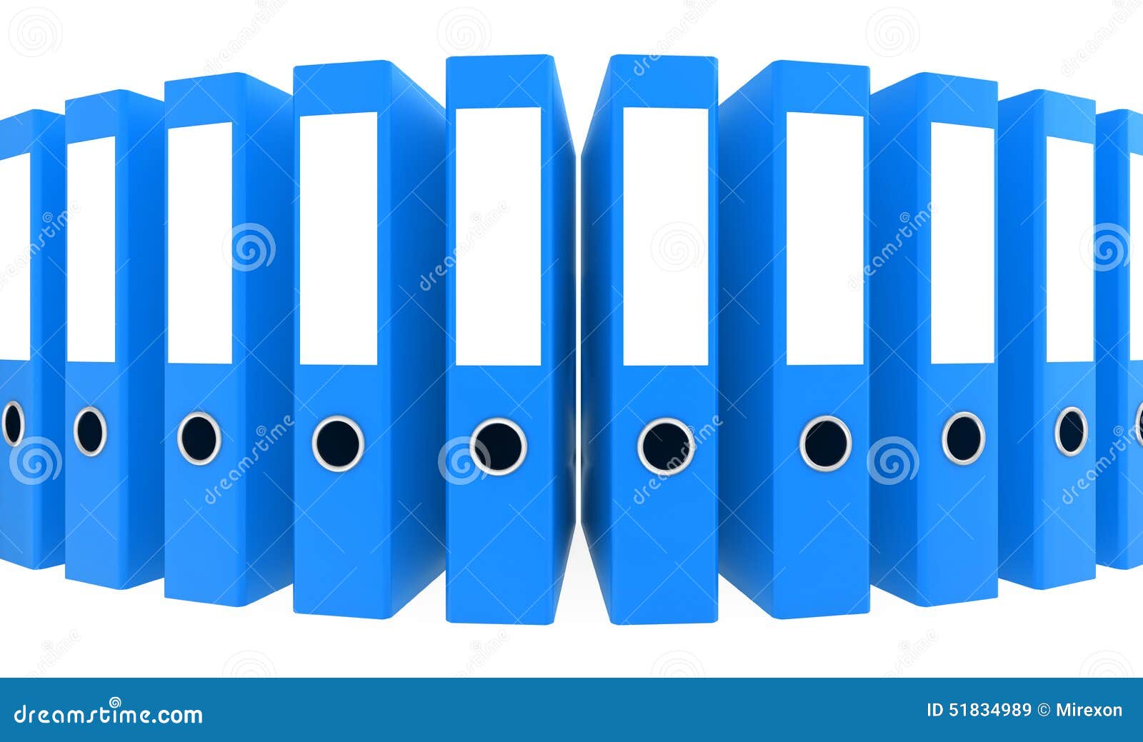 Office Blue Blank Folders. 3d Render Illustration Stock Illustration ...