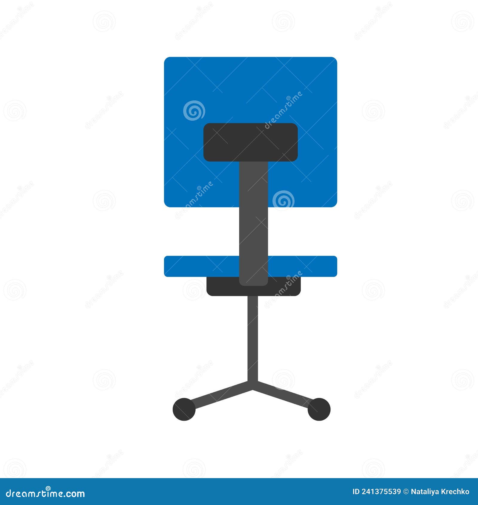 Office Blue Chair. Simple Flat Icon on White Background Stock Vector ...