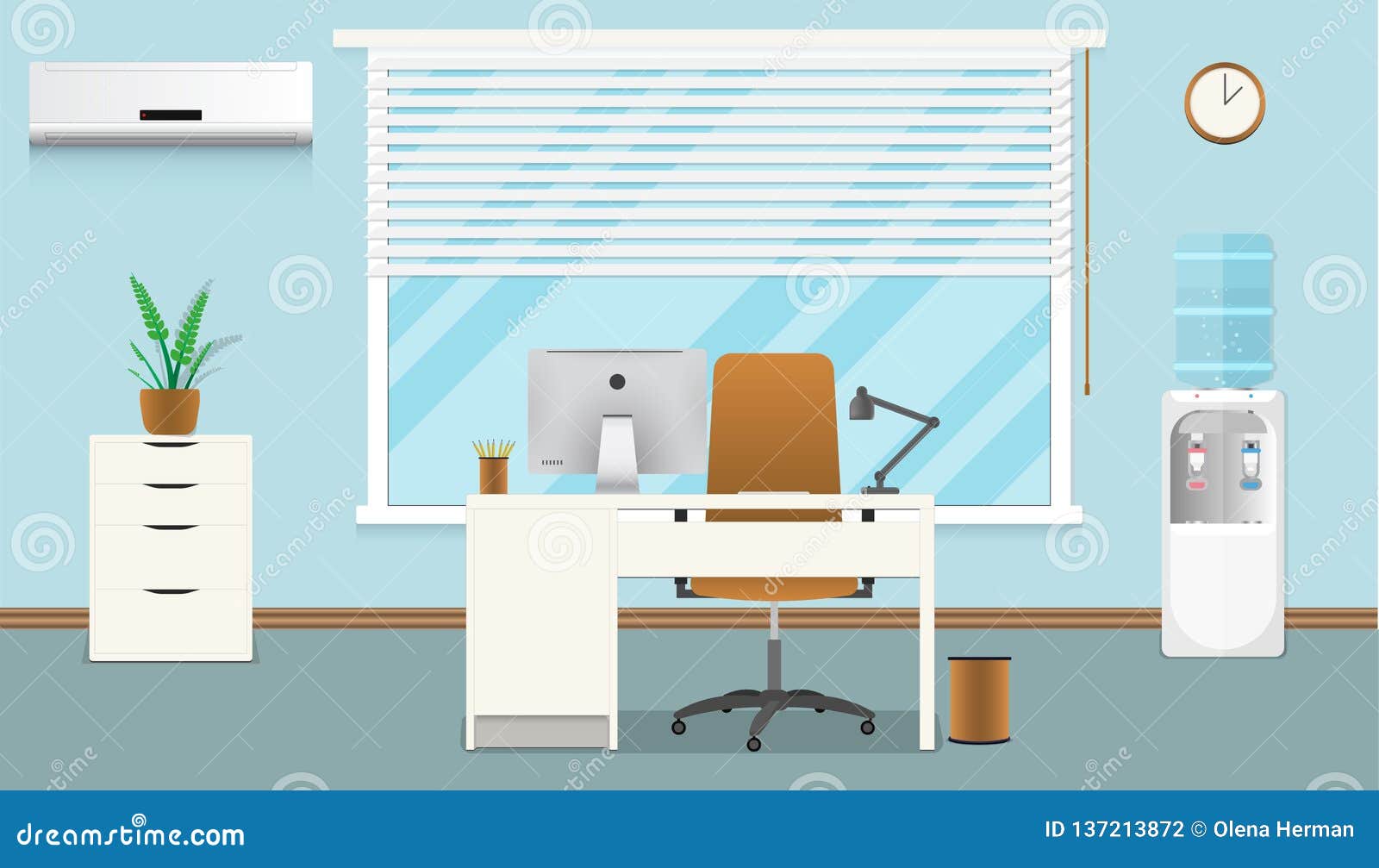 Flat Office Concept Illustration. Vector Illustration. Stock Vector - Illustration of concept ...