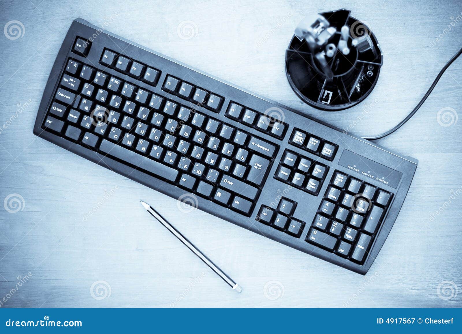 Office blue toned keyboard stock image. Image of global - 4917567