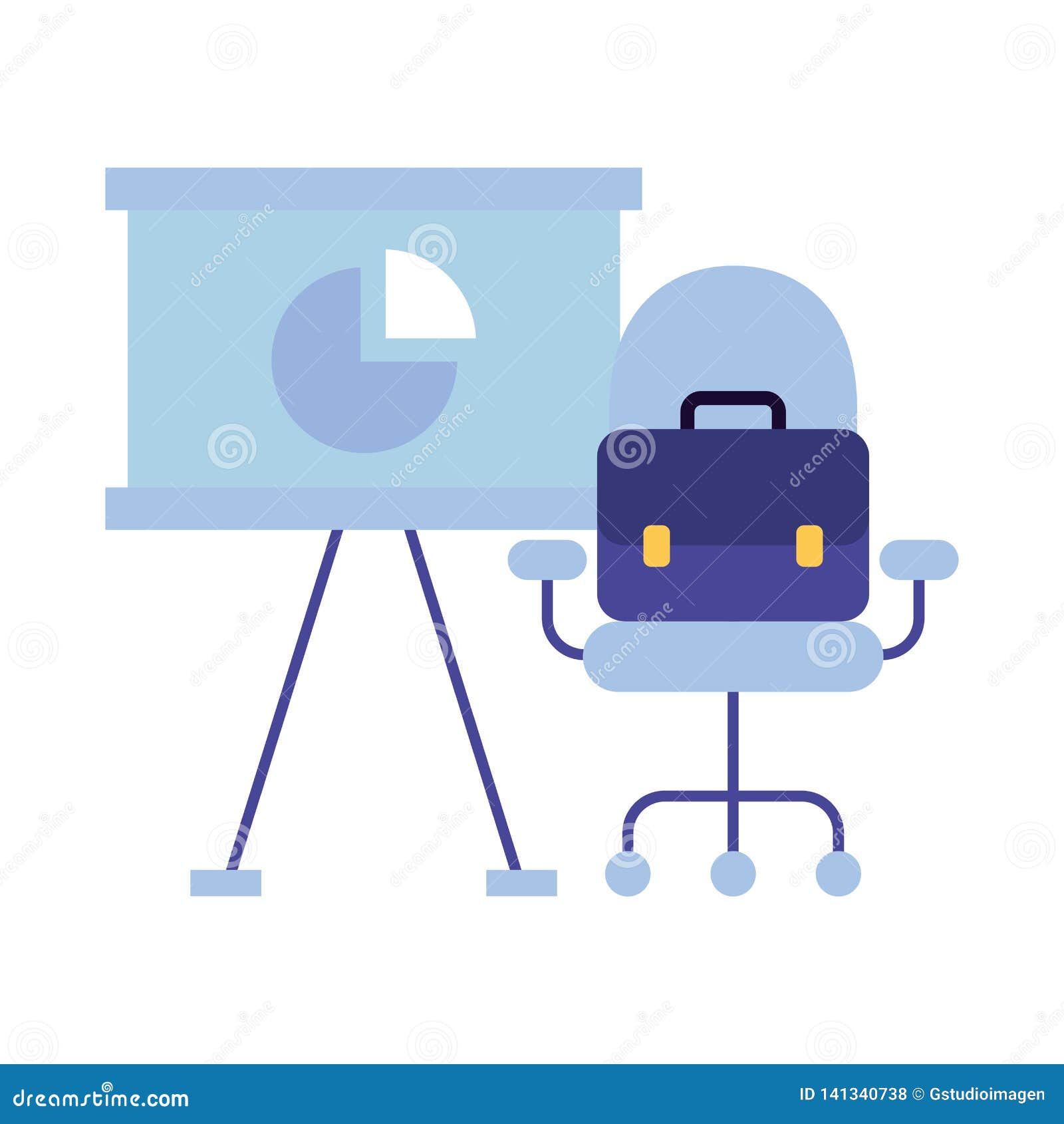 Office Board Presentation Chair Bag Stock Vector - Illustration of ...