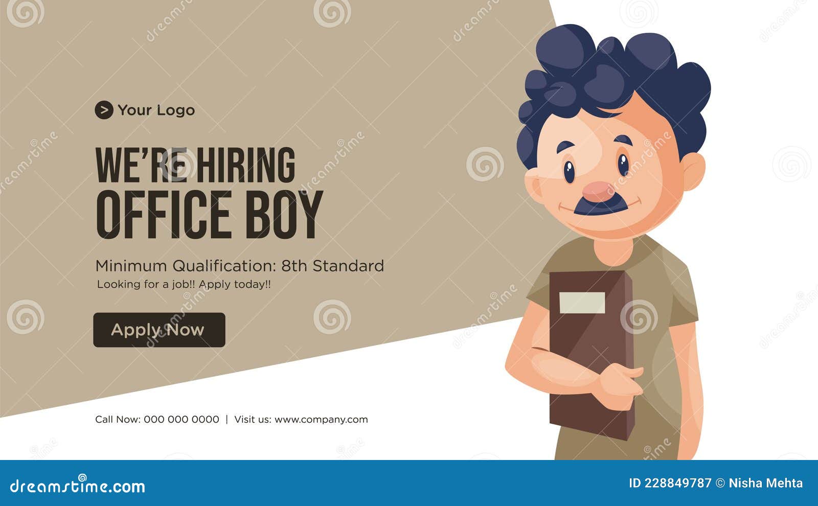 Banner Design of Hiring Office Boy Stock Vector - Illustration of ...
