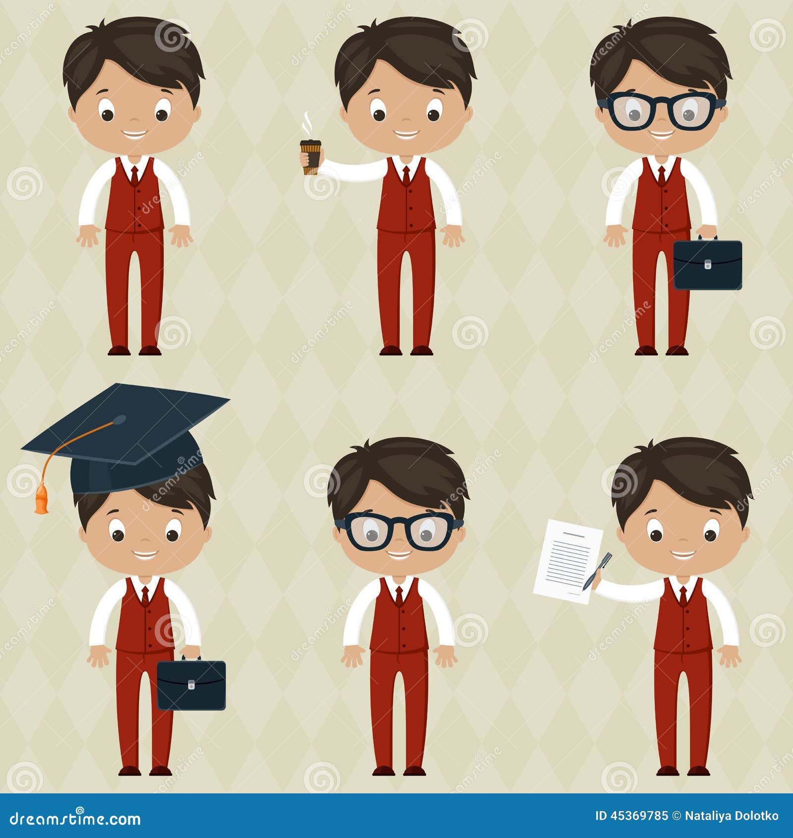 Office boys. stock vector. Illustration of smart, student - 45369785