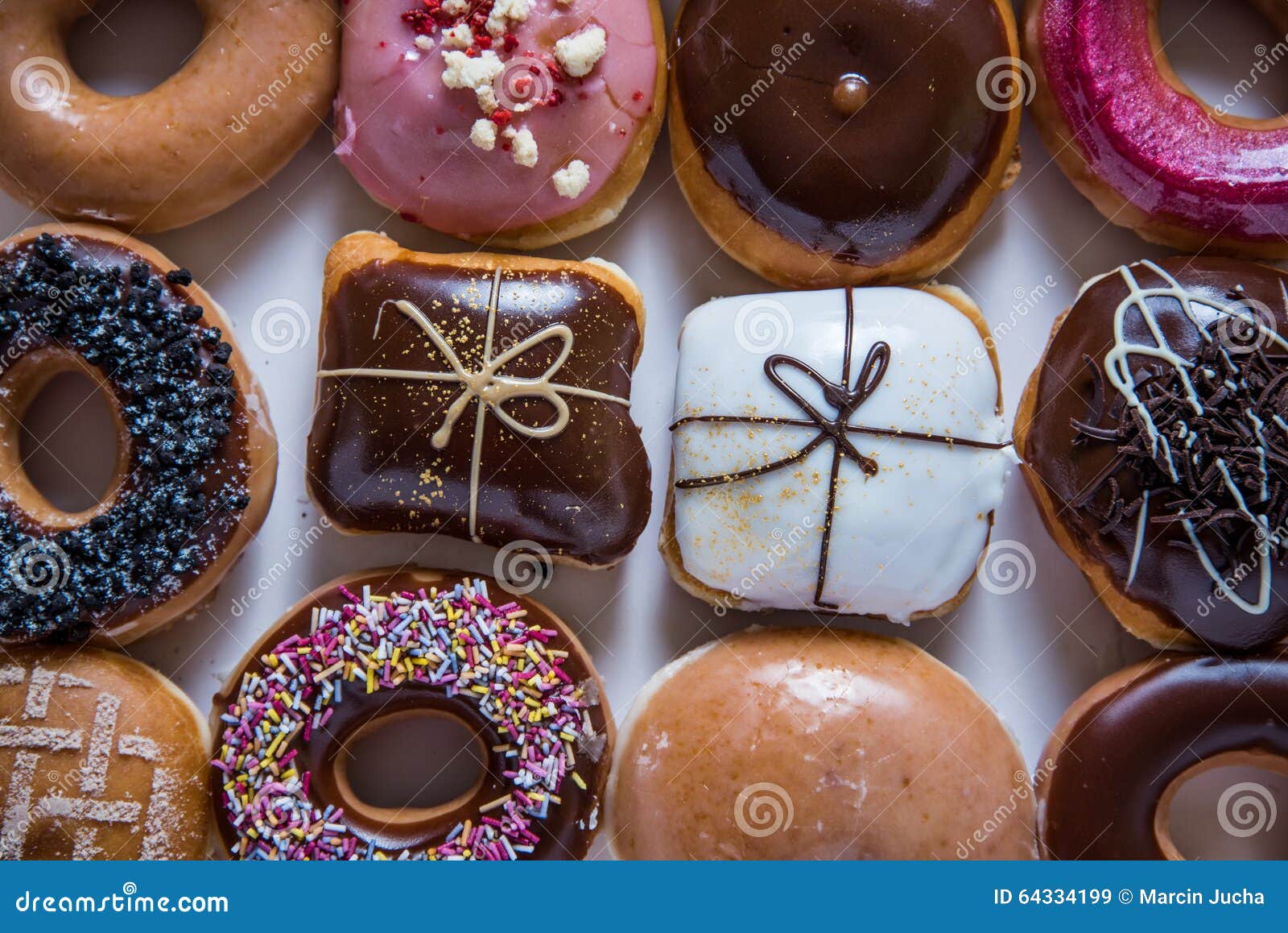 Office Brunch Break, Dozen of Donuts Stock Image - Image of food ...