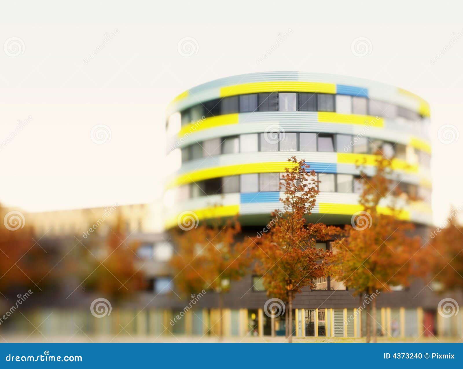 Office building stock photo. Image of metal, yellow, round - 4373240