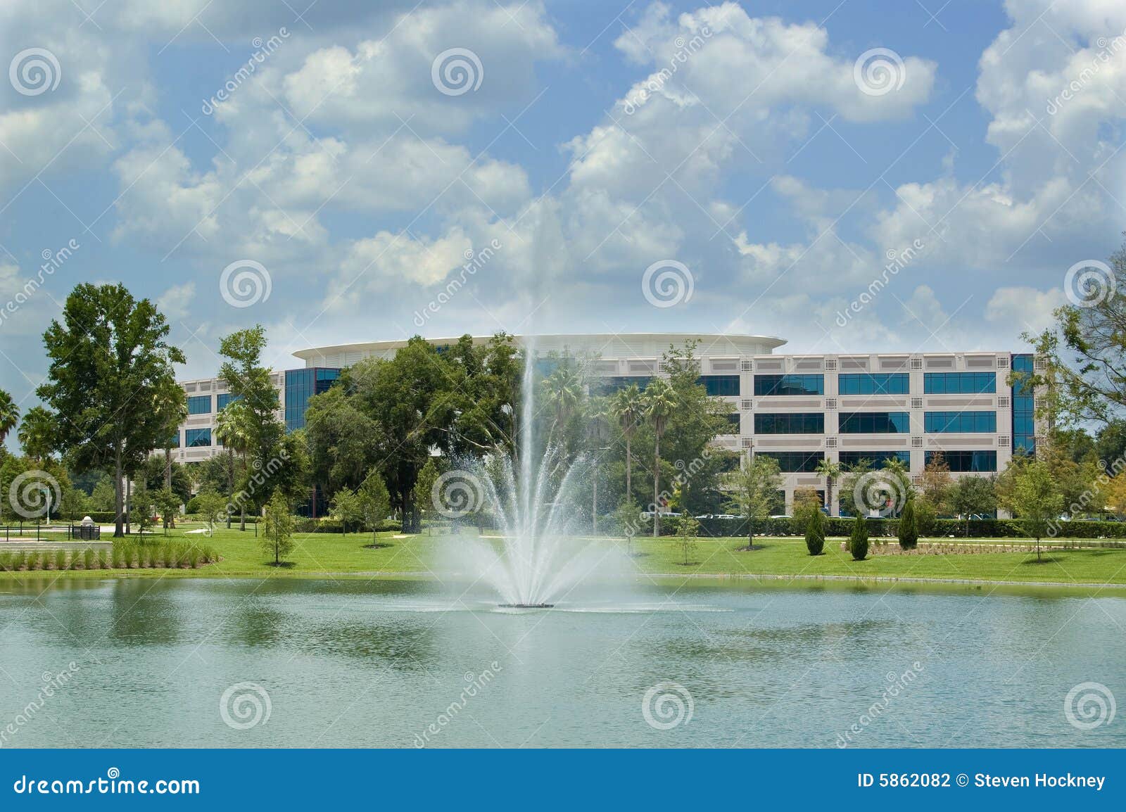 Office Building stock photo. Image of palm, trees, blue - 5862082