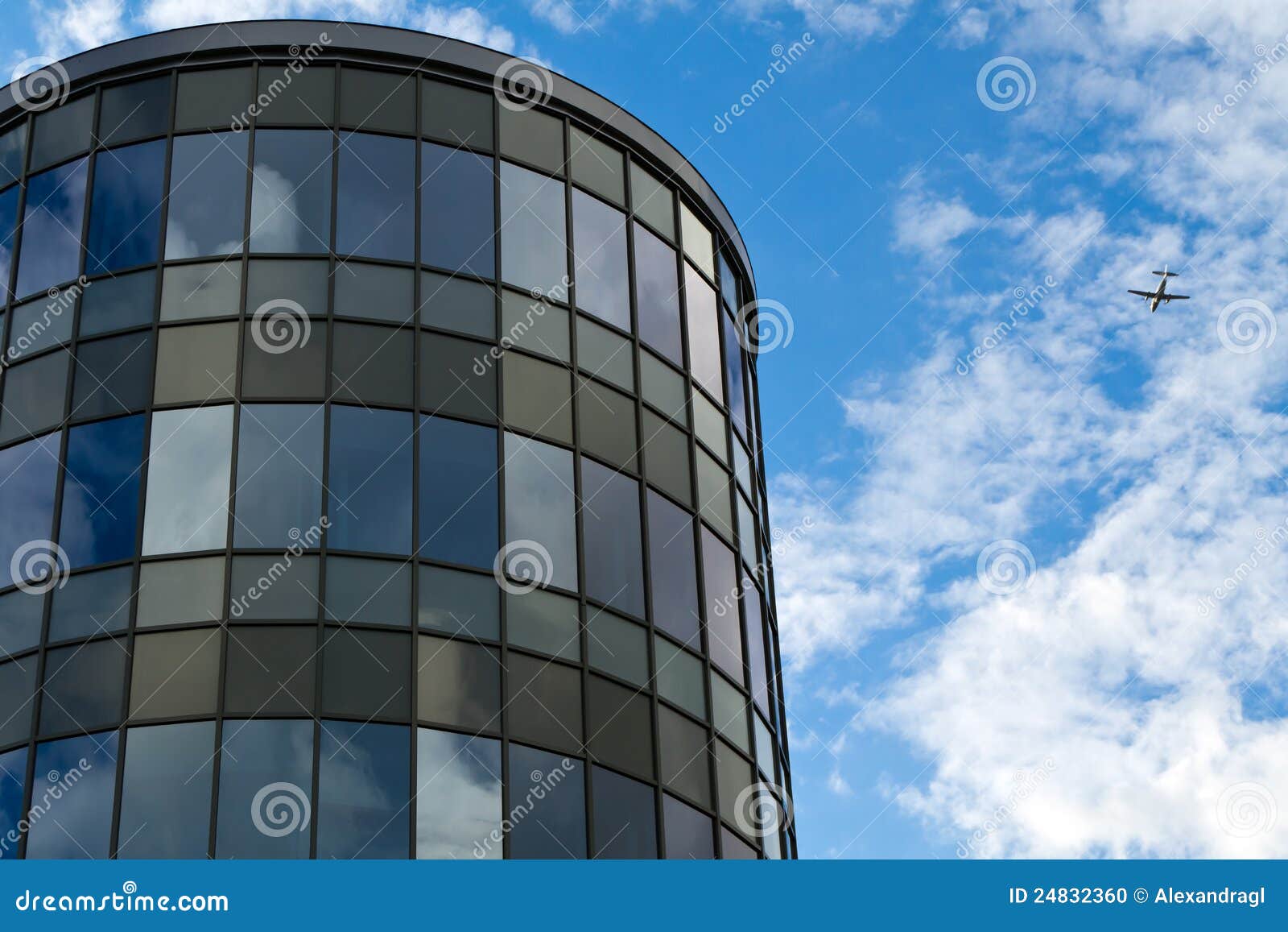 Office Building And An Airplane Stock Photo - Image: 24832360