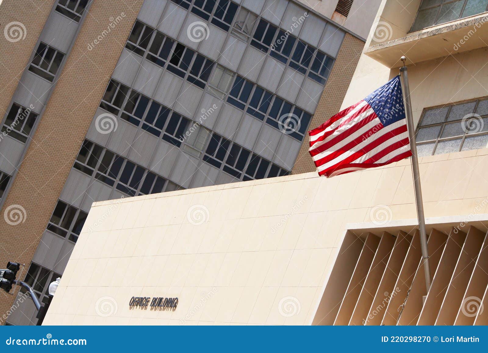 Office Building with American Flag Small Town Editorial Image - Image ...