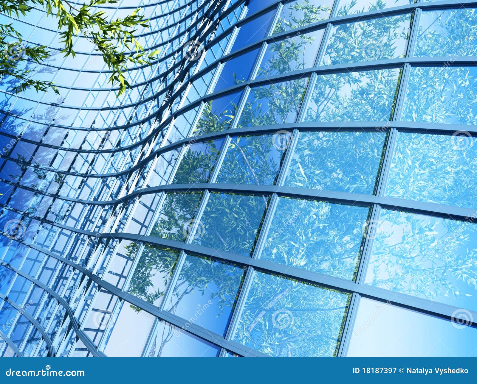 Office Building on a Background of the Blue Sky Stock Illustration ...