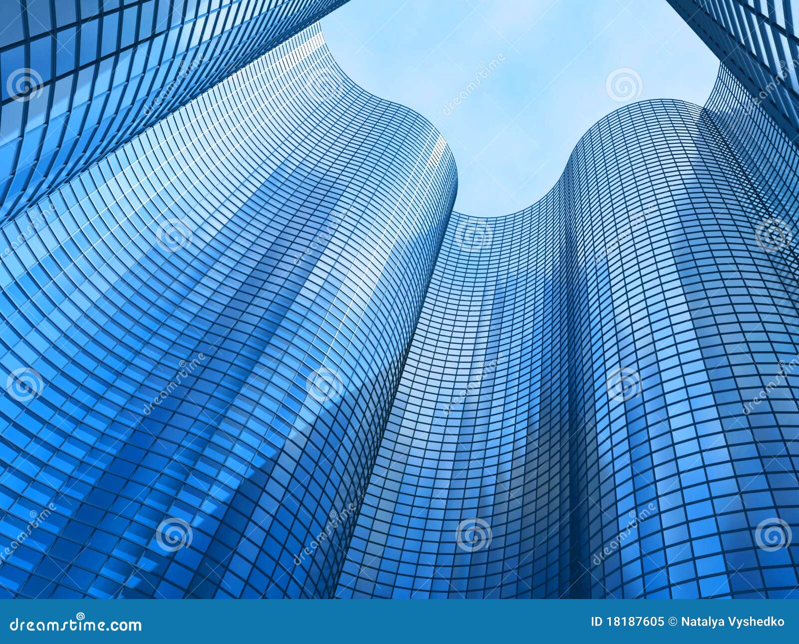 Office Building on a Background of the Blue Sky Stock Illustration ...