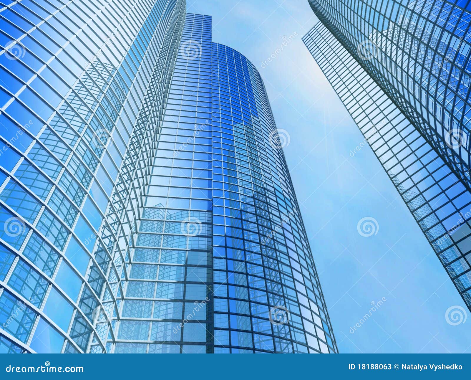 Office Building on a Background of the Blue Sky Stock Image - Image of ...