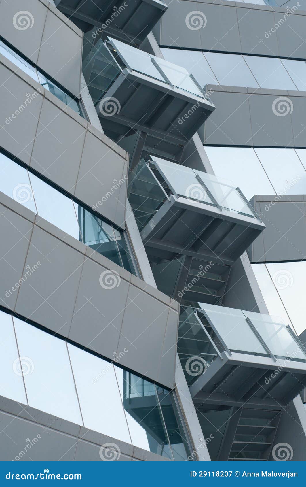 Office Building with Balcony Stock Image - Image of simple, immobilie ...
