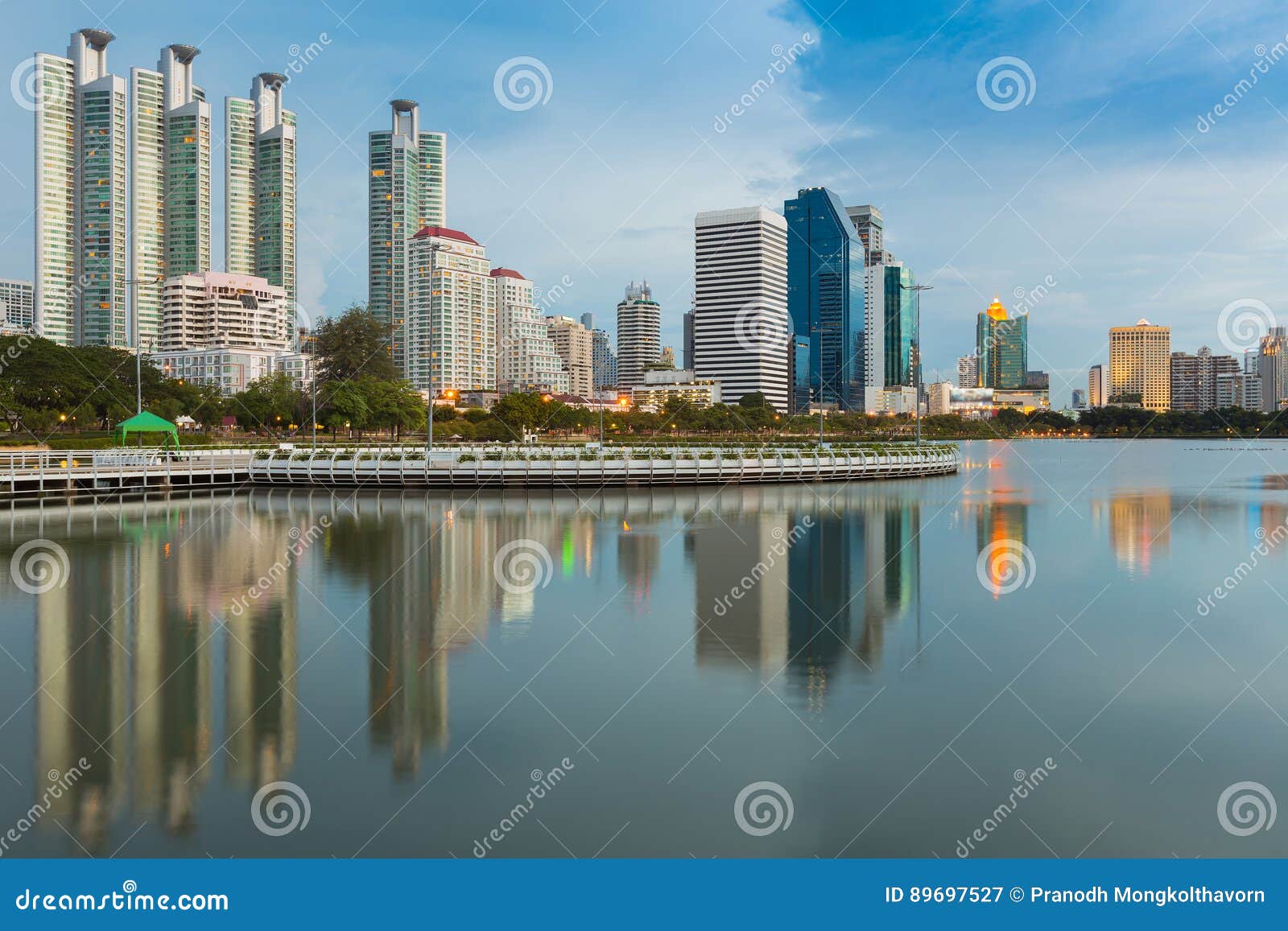 Office Building with Beauty of Water Reflection Stock Image - Image of ...