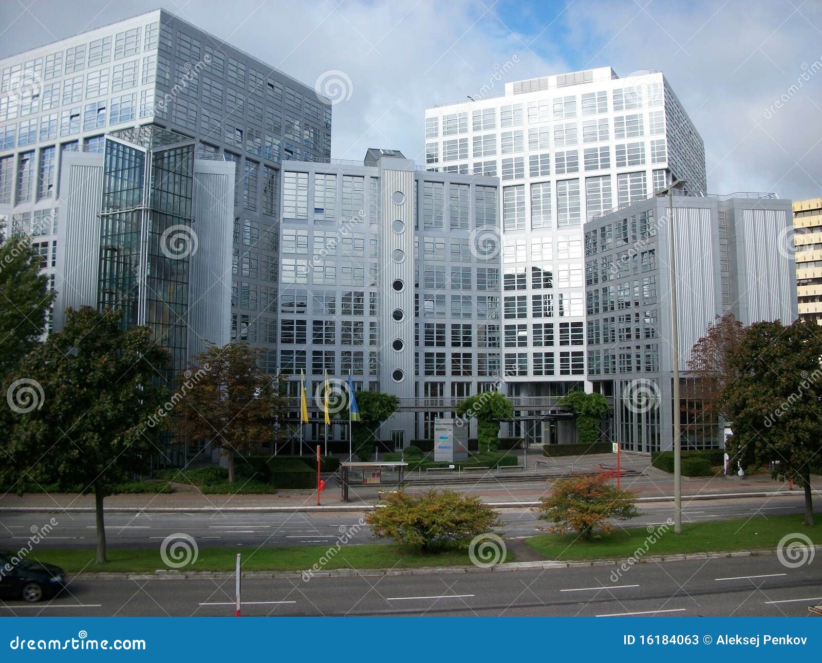 Office Building in Business District Stock Image - Image of facade ...