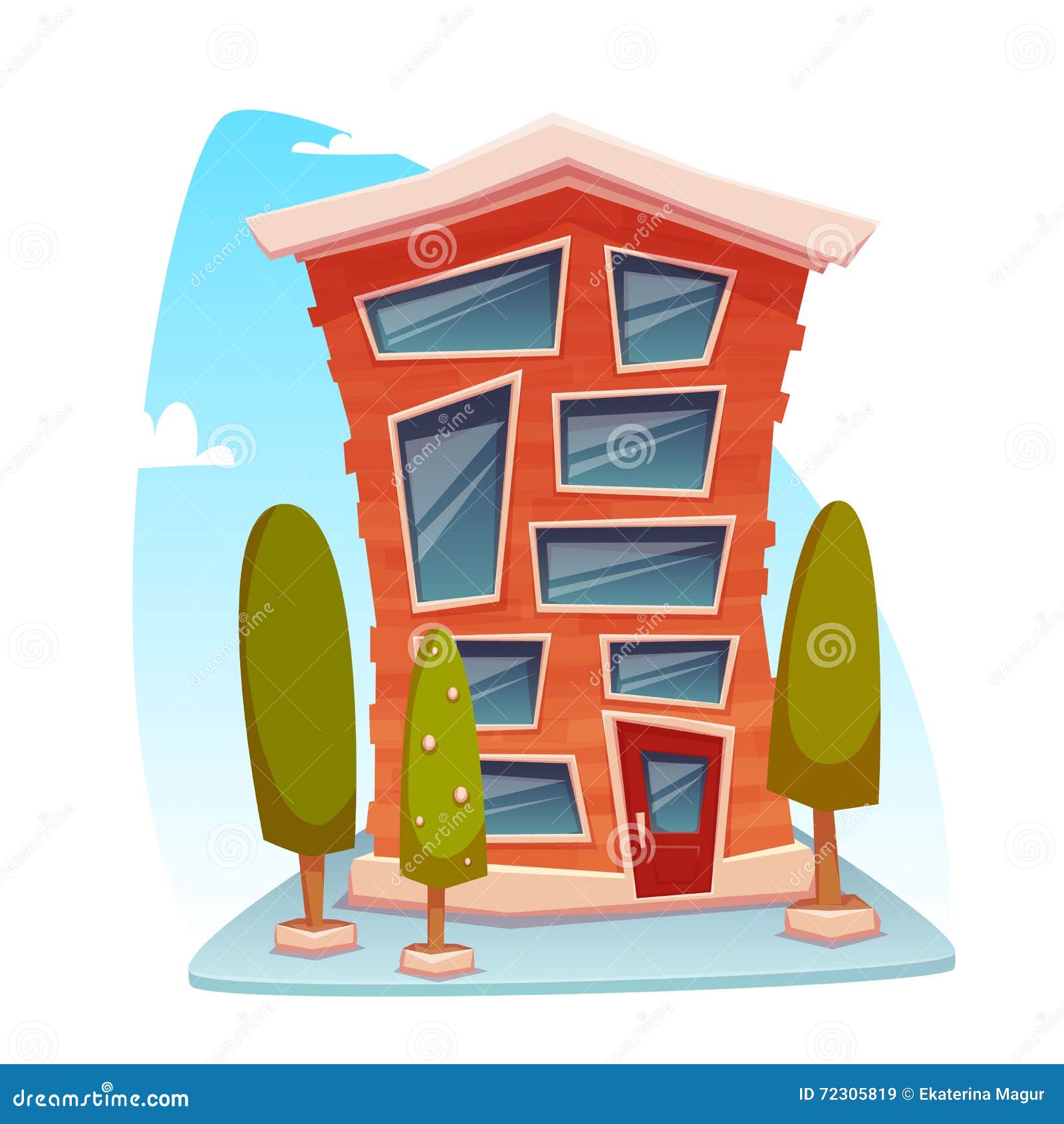 Office Building Cartoon Concept. Vector Illustration Stock Vector ...