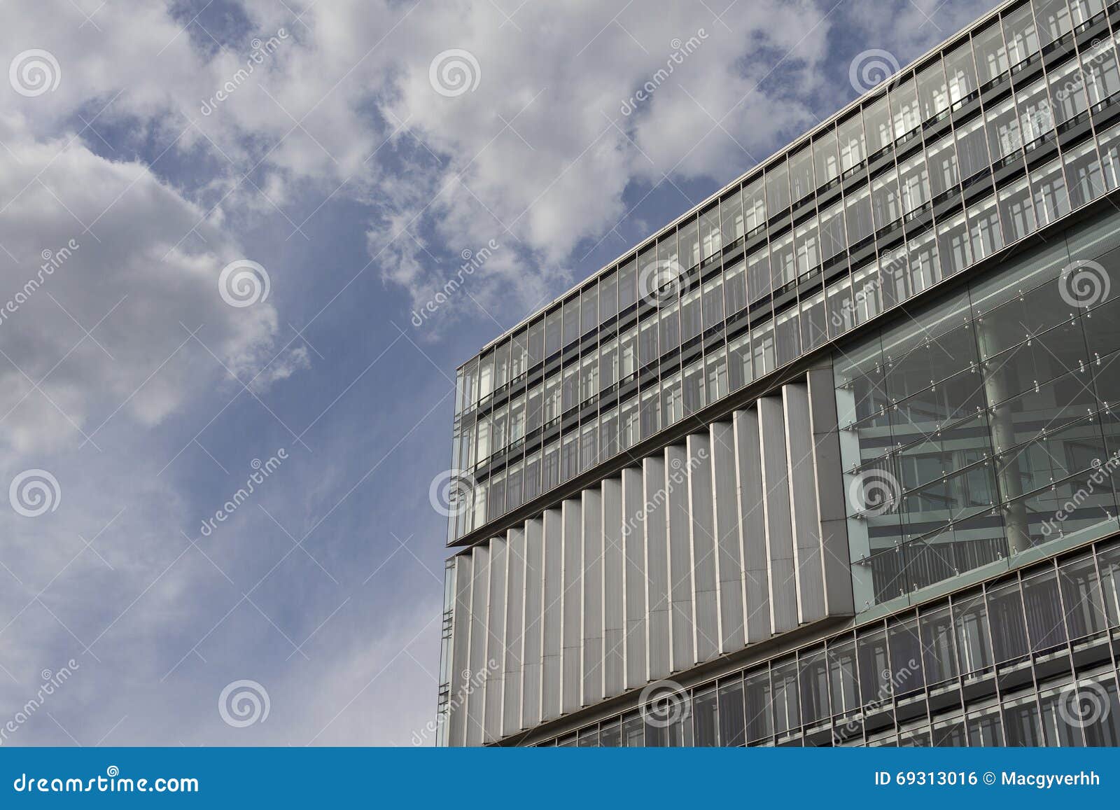 Office Building with Cloudy Sky Stock Photo - Image of place, glass ...