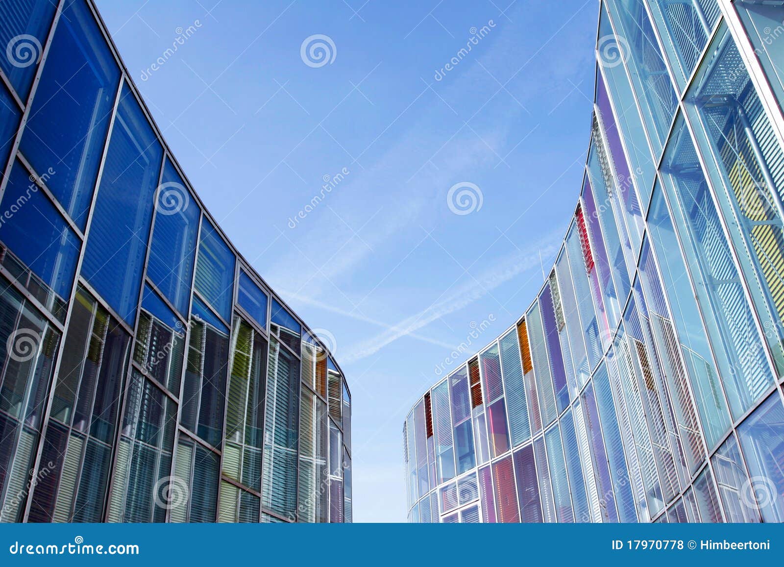 Office Building with Colourful Glass Front Stock Photo - Image of ...