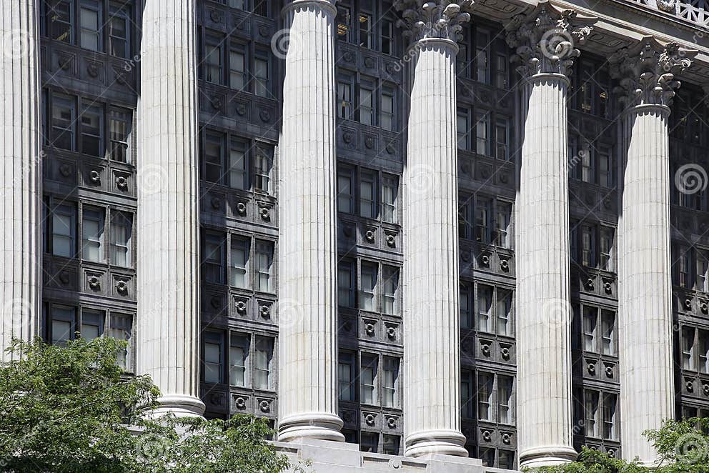 Office Building with Columns Stock Photo - Image of chicago, metropolis ...