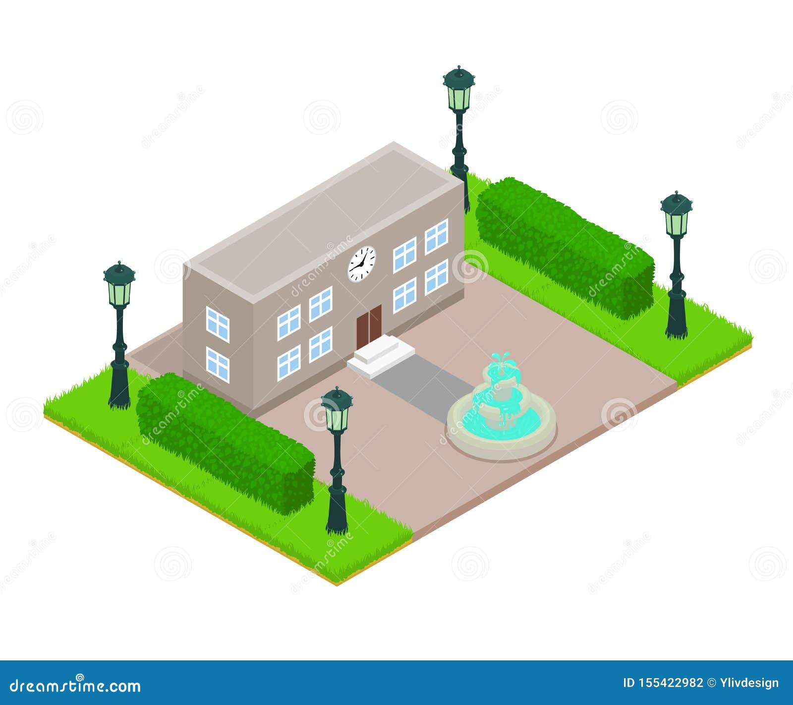 Office Building Concept Banner, Isometric Style Stock Vector ...