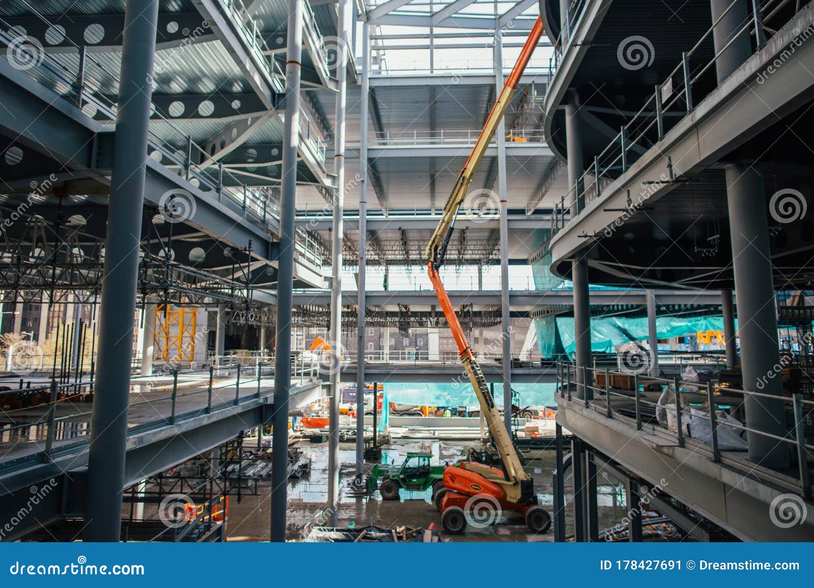 Office Building Construction Interior Stock Image - Image of ...