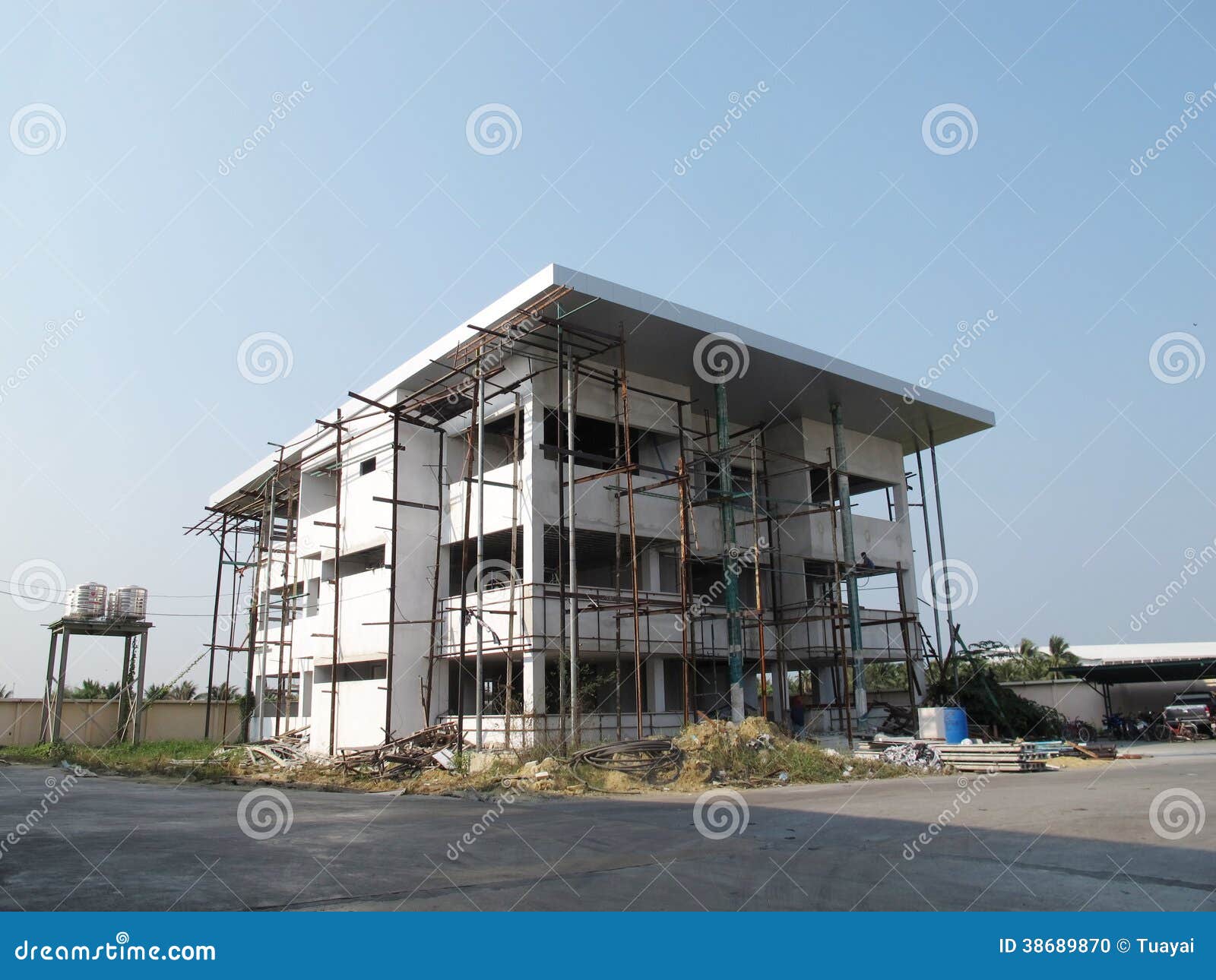 Office Building Construction Site at Thailand Stock Photo - Image of ...