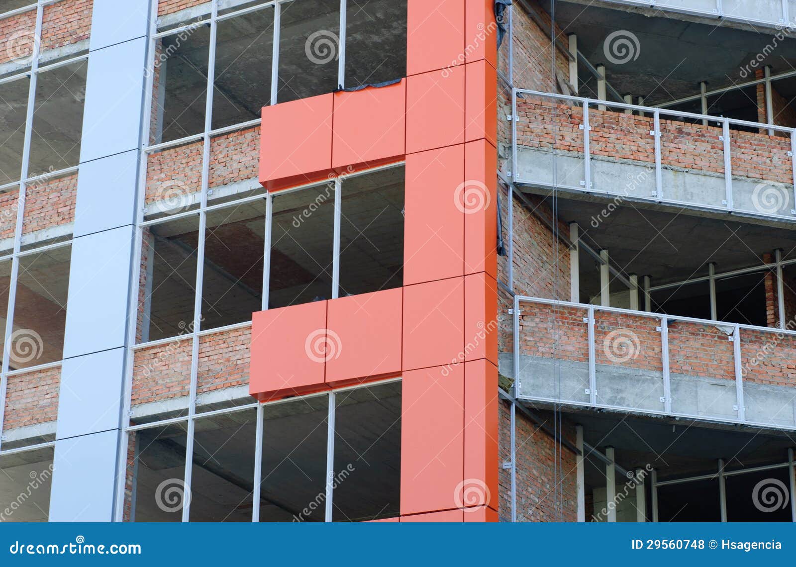 Office Building Construction Site. Thermal Insulation of Walls Stock ...