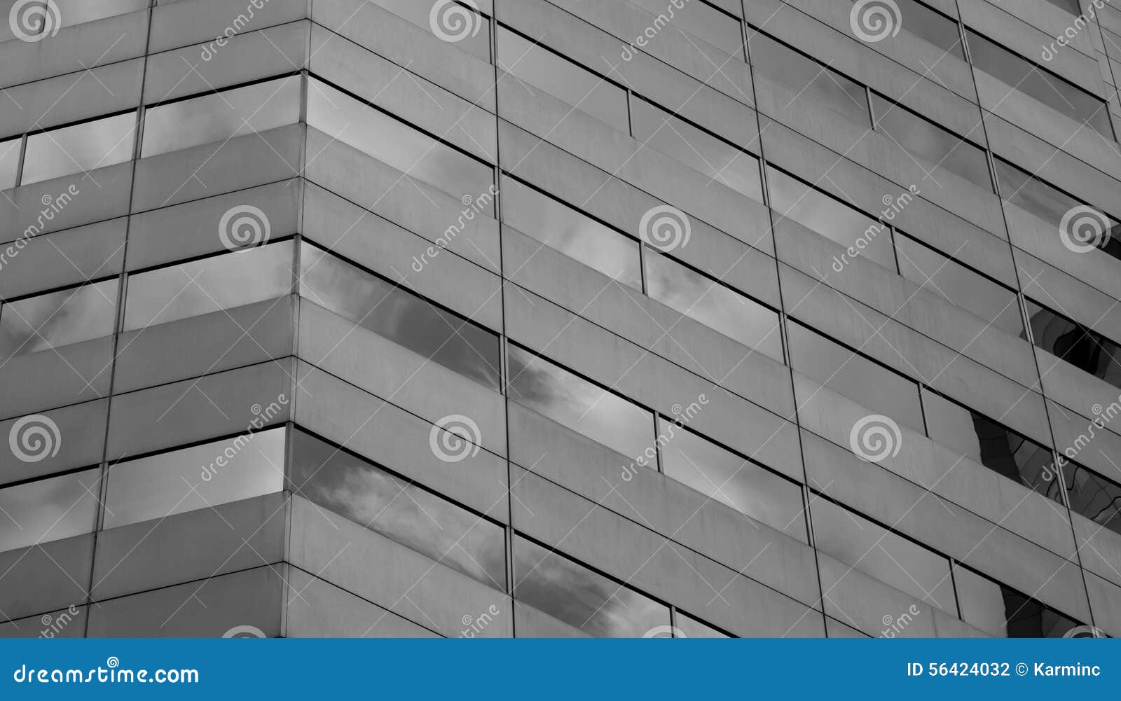 Office Building Corner with Reflections in Glass Stock Photo - Image of ...