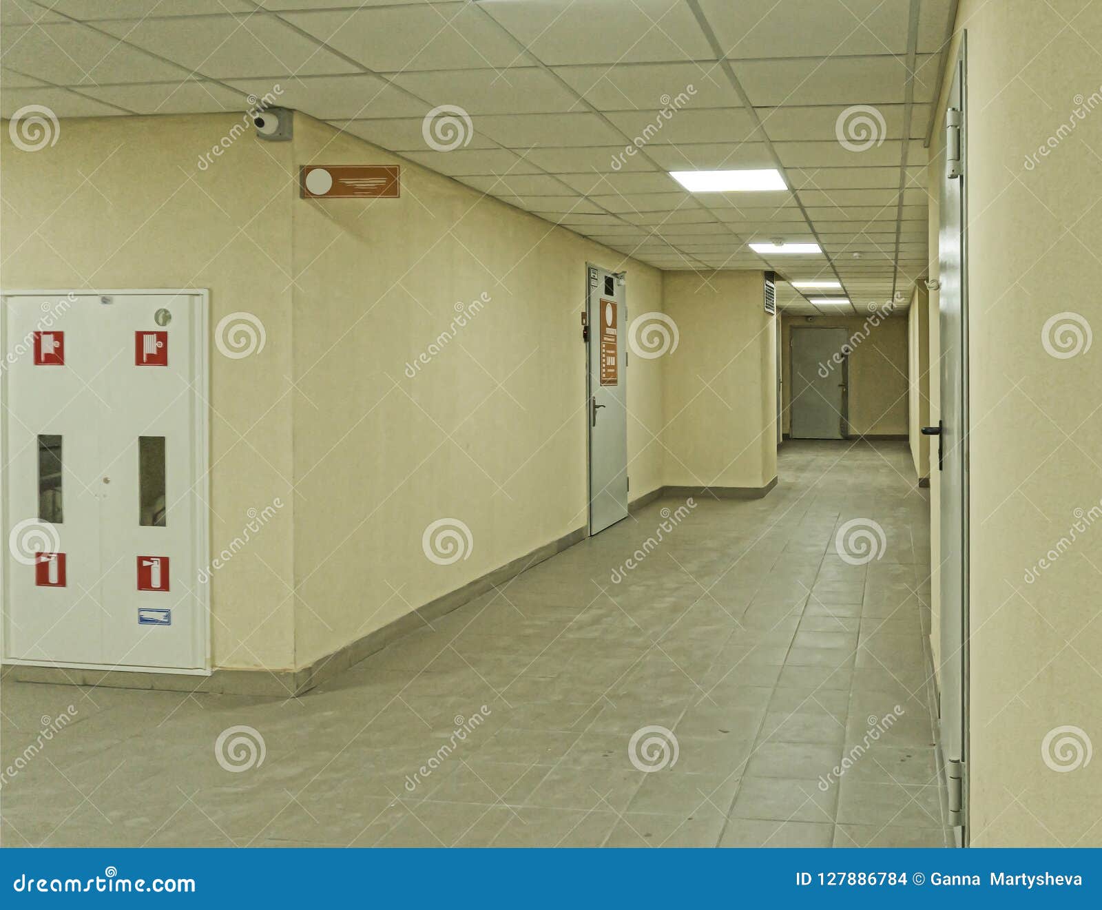 Office Building, Corridor, Signage on the Doors Stock Photo - Image of ...