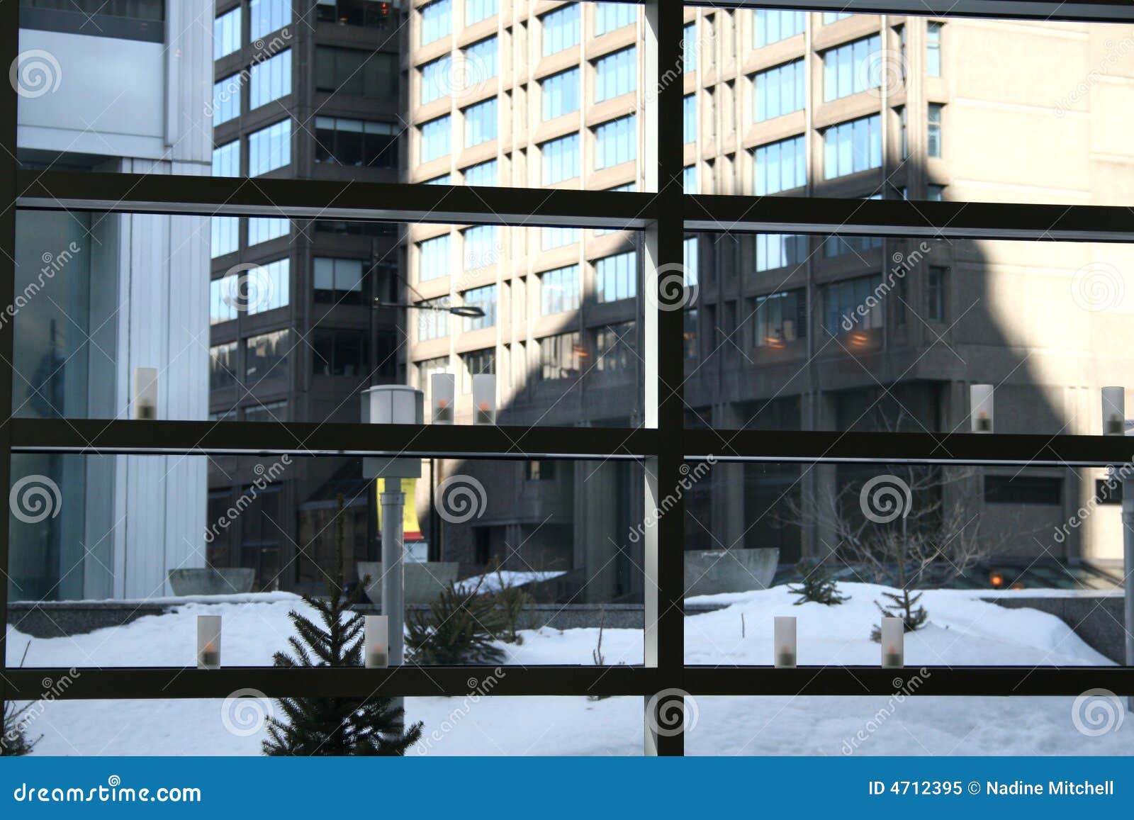 Office Building Courtyard Snow Stock Image - Image of outdoor, cold ...