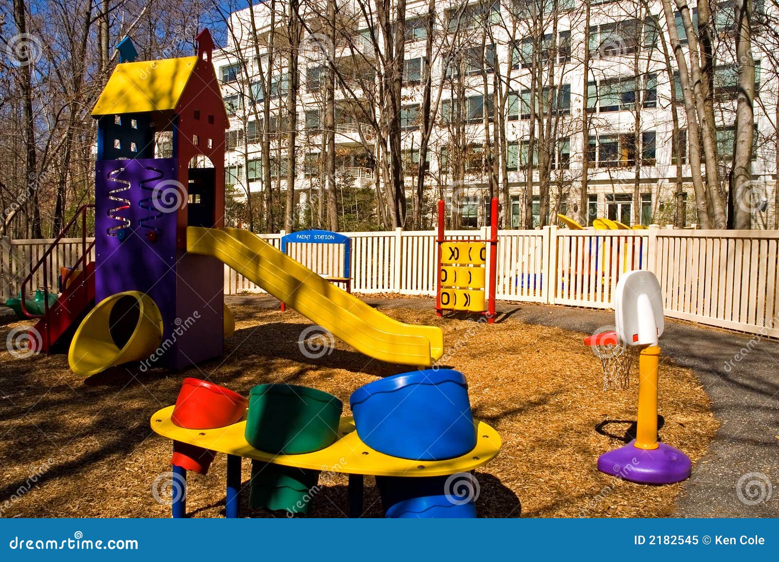 Office Building Daycare Center Stock Image - Image of fence, excitement ...